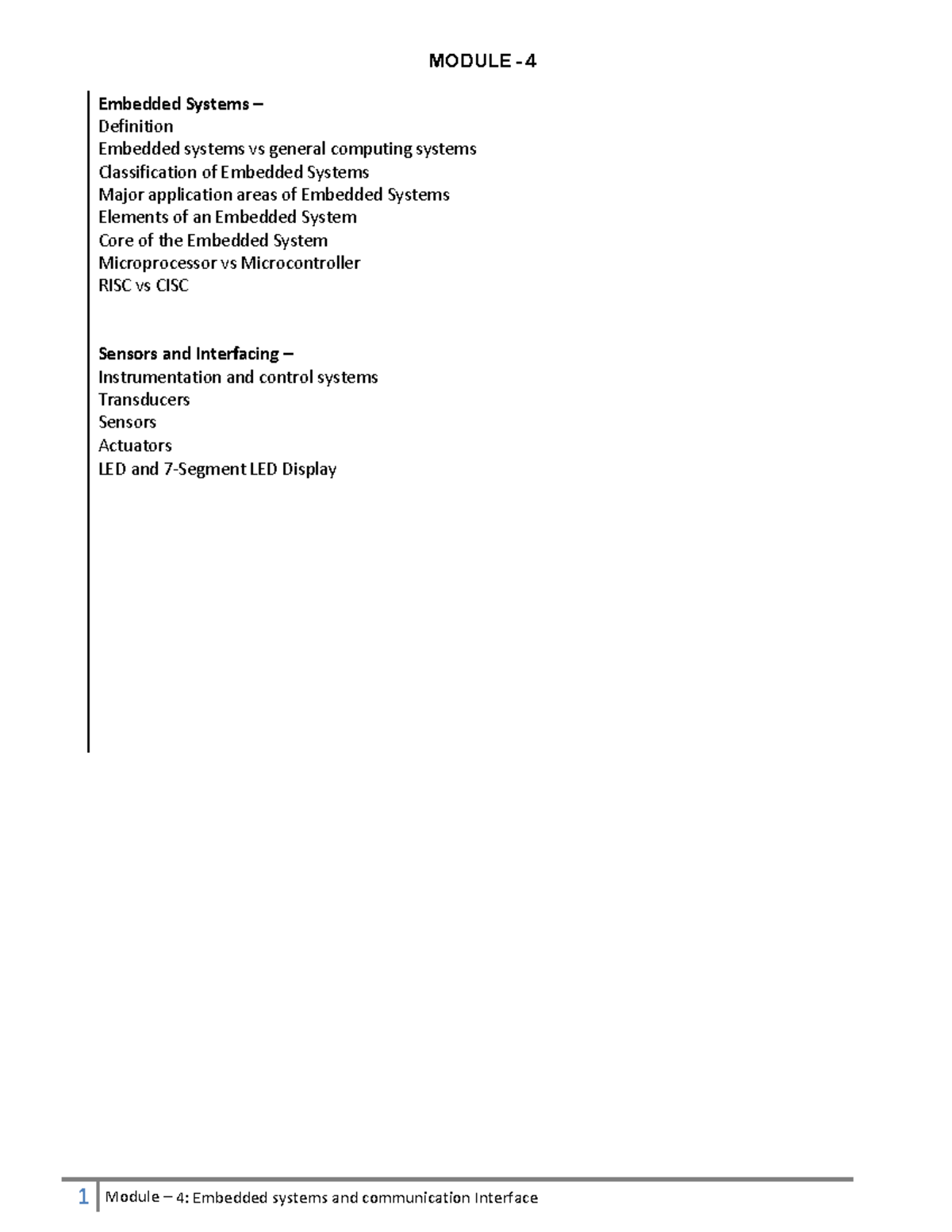 ESC143 MOD 4 - Electrical - Embedded Systems – Definition Embedded systems vs general computing ...