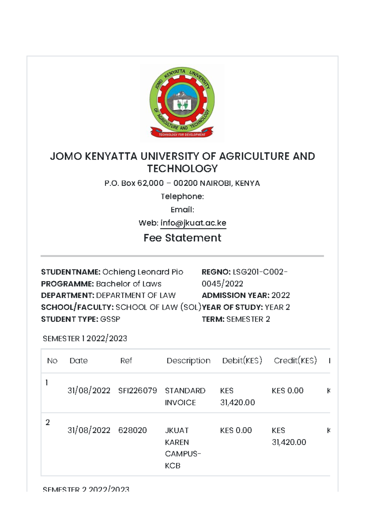 Jomo Kenyatta University of Agriculture and Techn… - JOMO KENYATTA ...