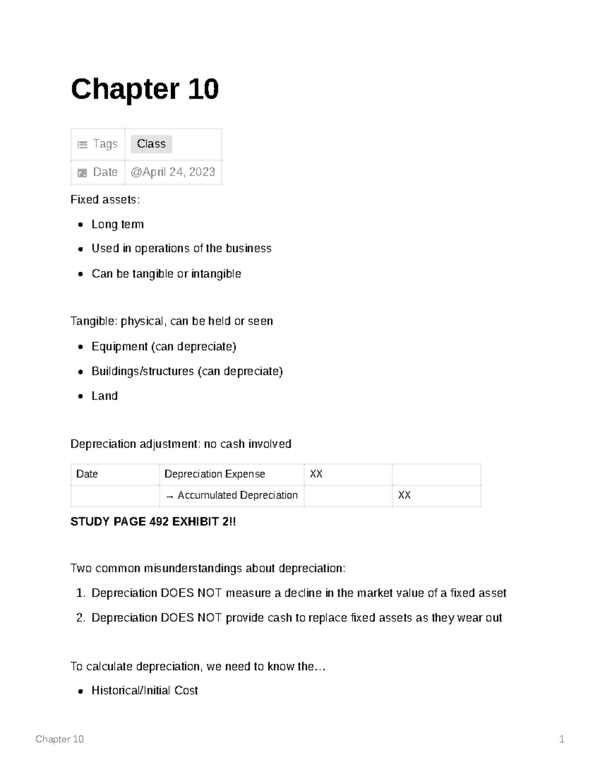 Class Notes from Chapter 10 - Chapter 10 1 Chapter 10 Tags Class Date ...
