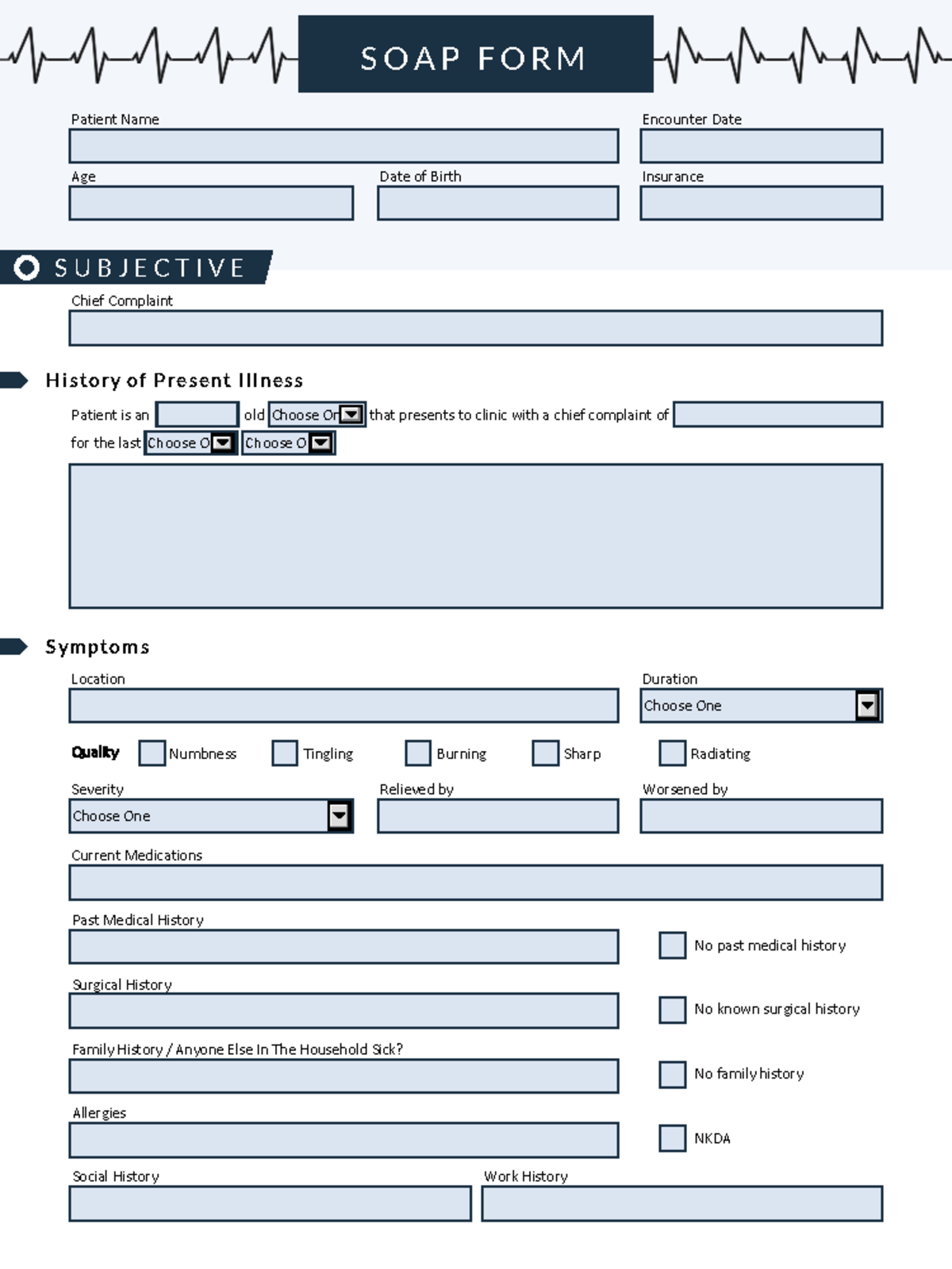 Soapfillablepdffor NPstudent - History of Present Illness S O A P F O R ...
