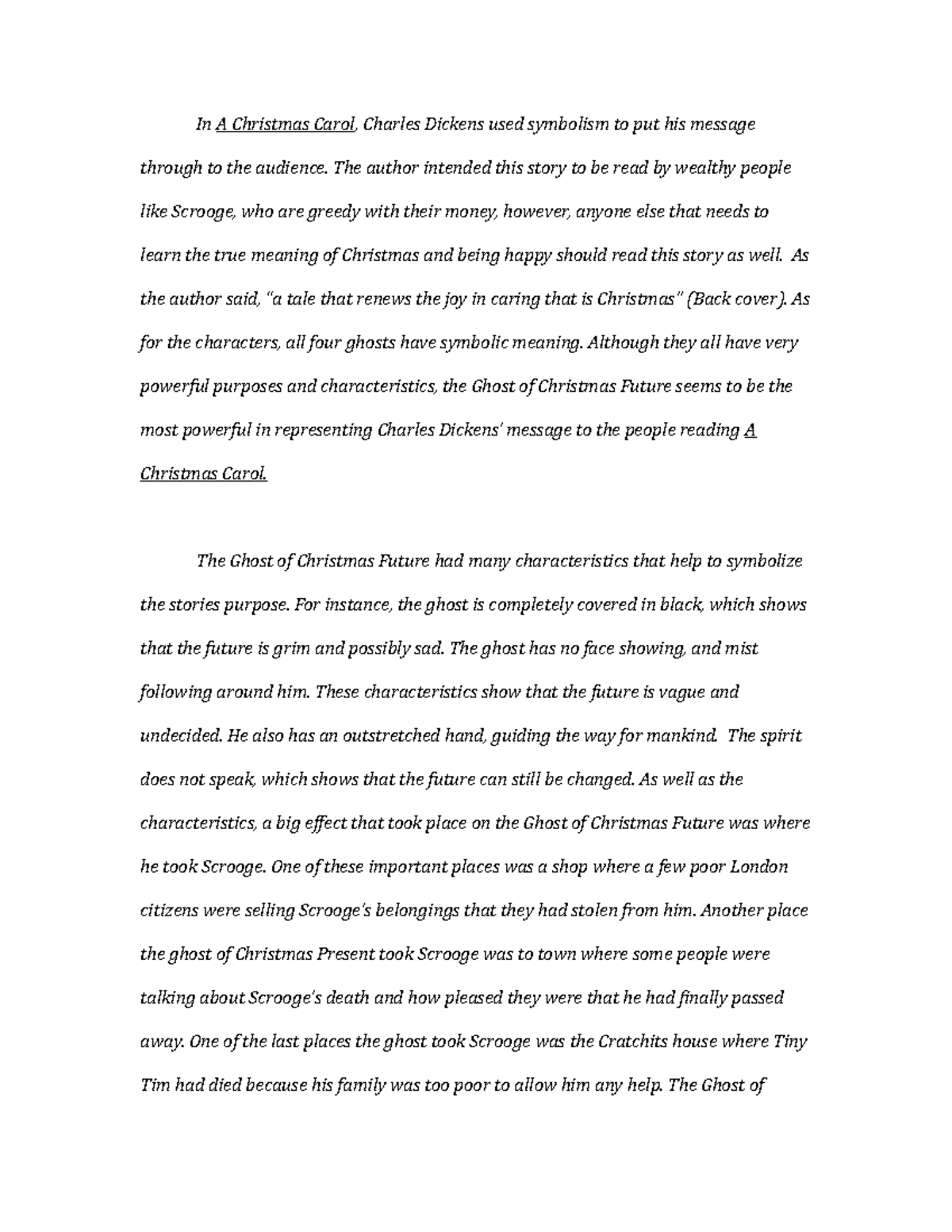 A Christmas Carol Essay - ENG1000 - VU - Studocu