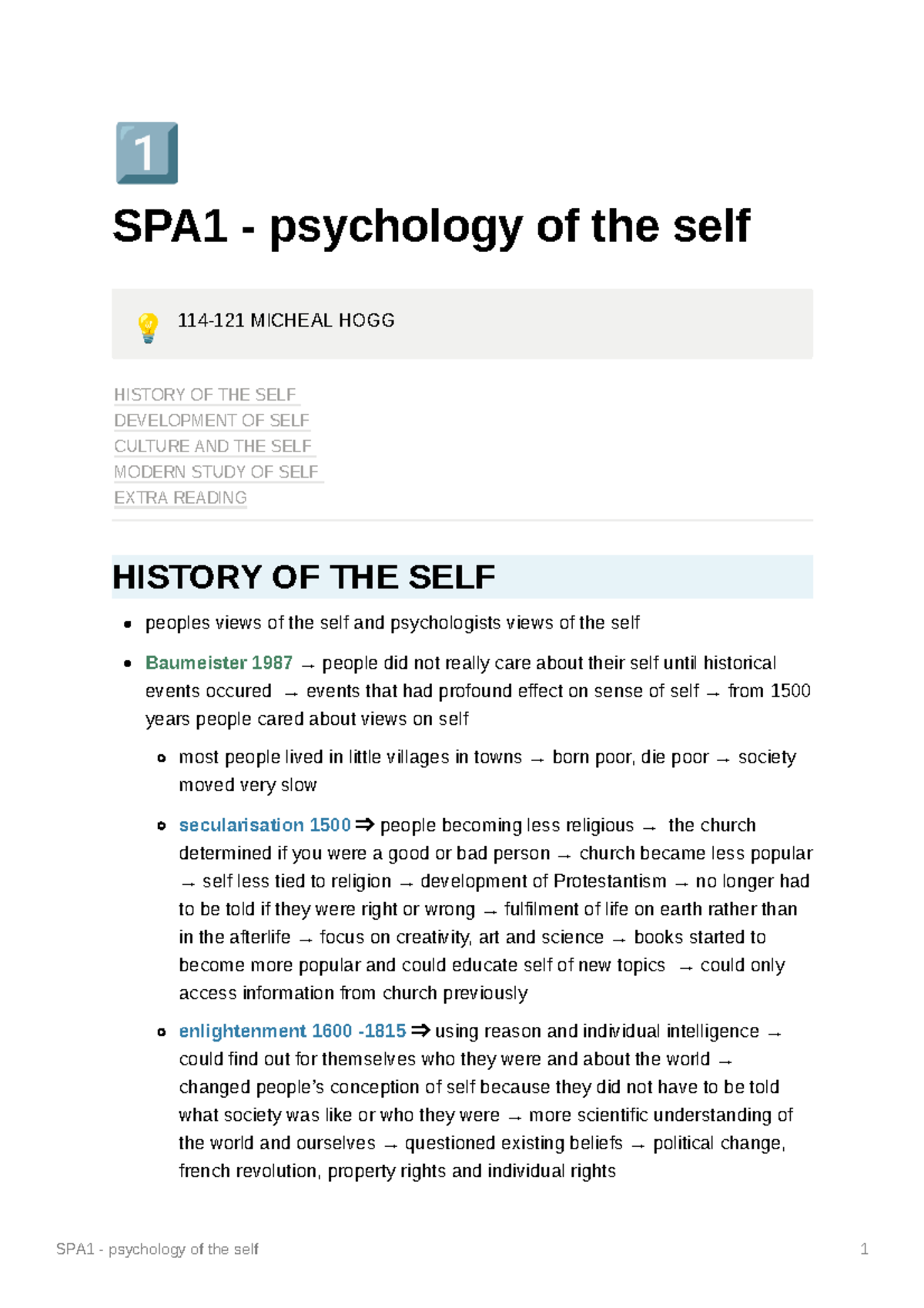 SPA1 - psychology of the self - mirrors → measure how they interact ...