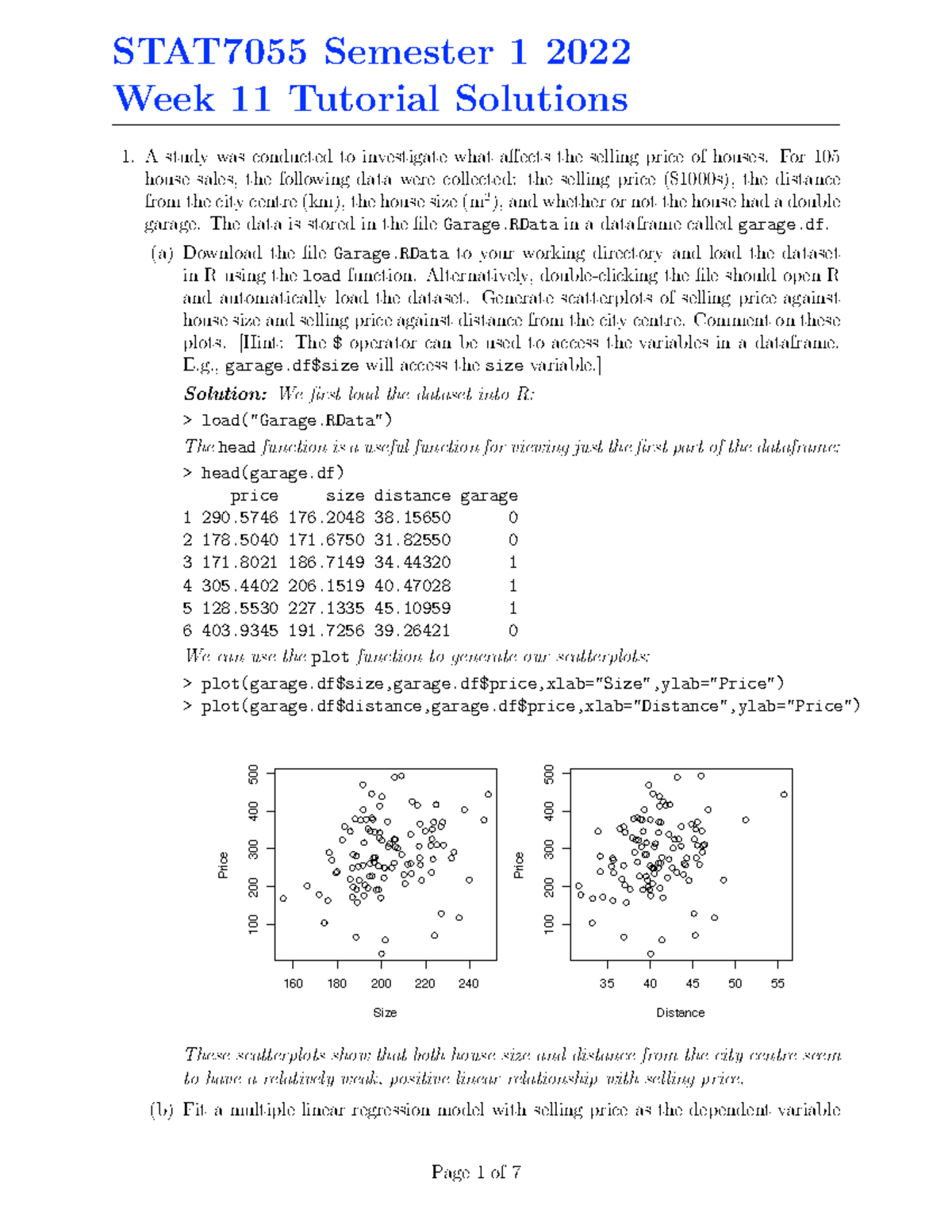 Topic-11 Simple-Linear-Regression Tut Sol - STAT7055 Semester 1 2022 ...