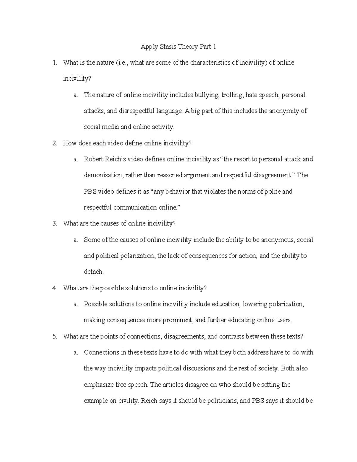 RWS200 Stasis Theory Pt 1 - Apply Stasis Theory Part 1 What is the ...