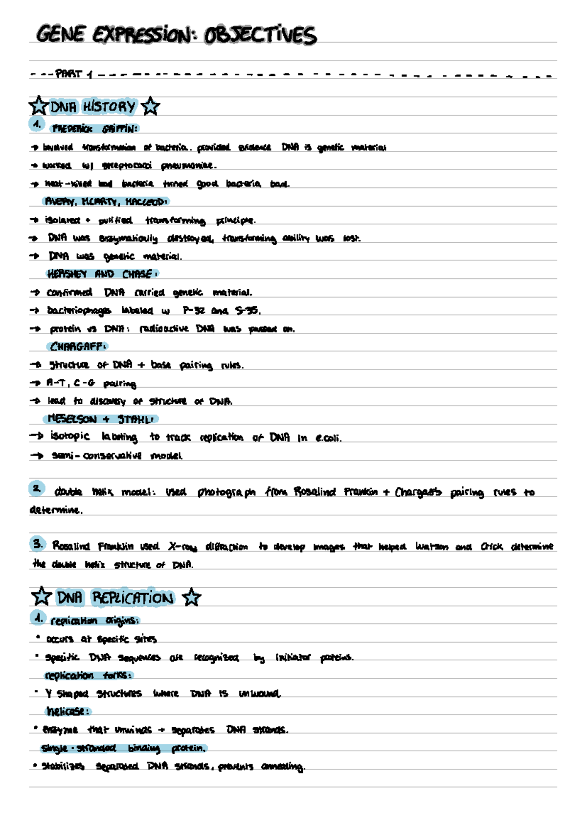 Gene Expression Objectives - Studocu