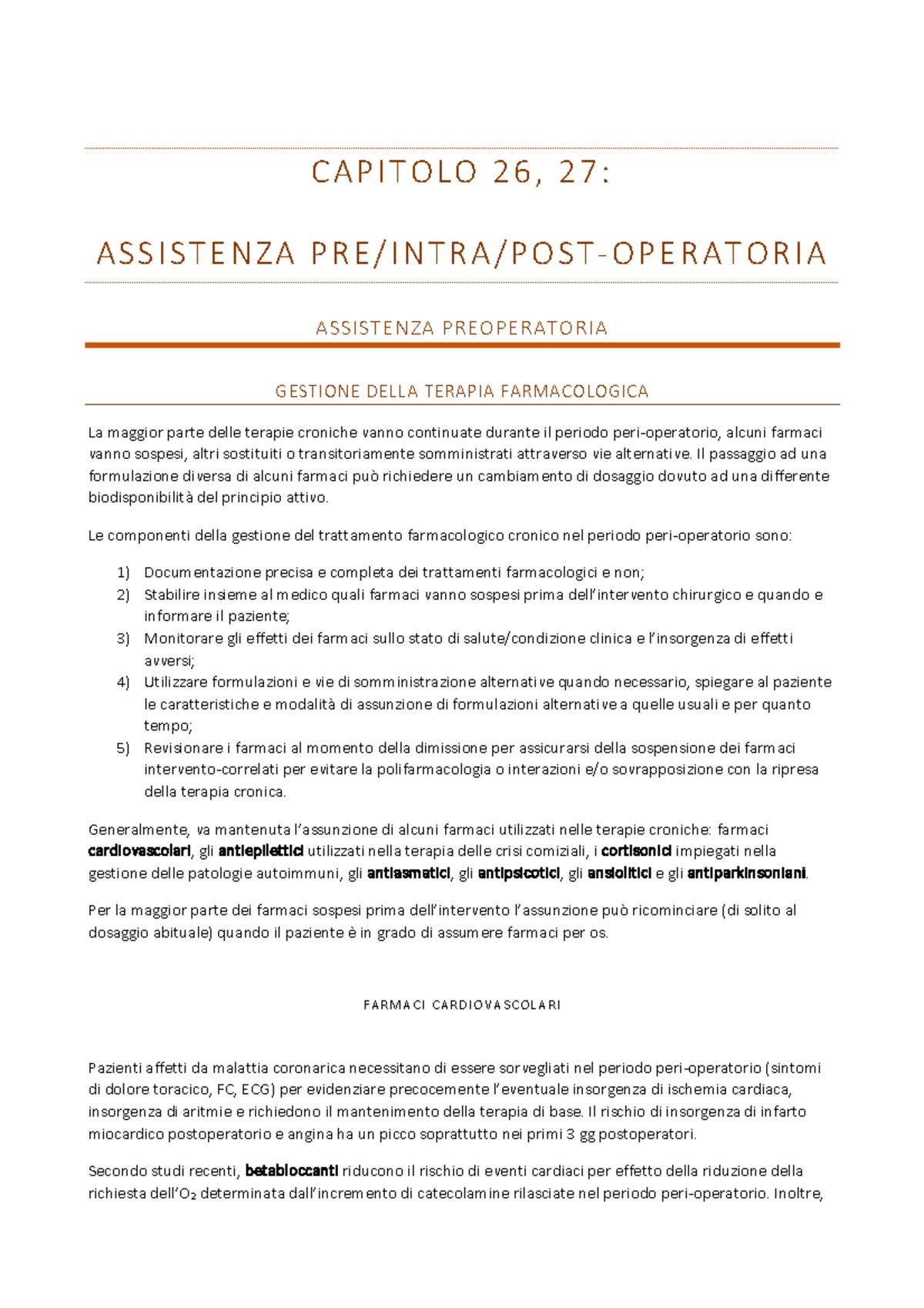 Assistenza PRE Intra POST- Operatoria - CAPITOLO 26, 27: ASSISTENZA PRE ...