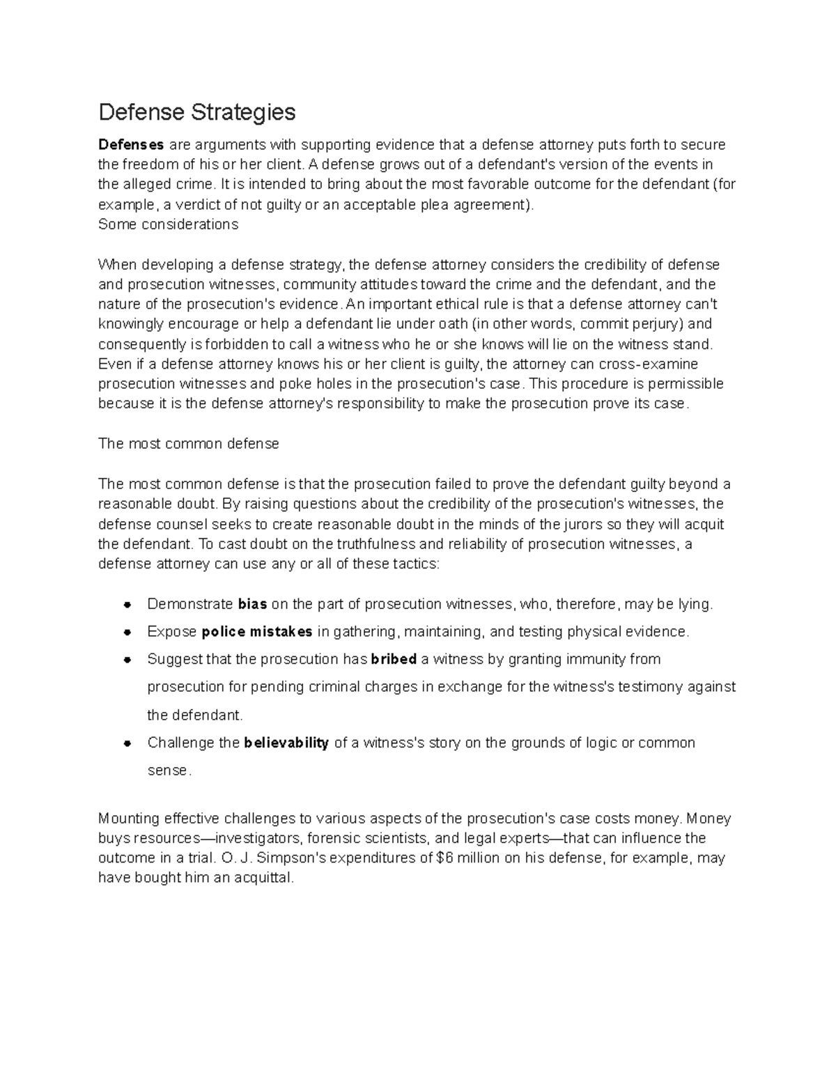 Defense Strategies - Defense Strategies Defenses are arguments with ...