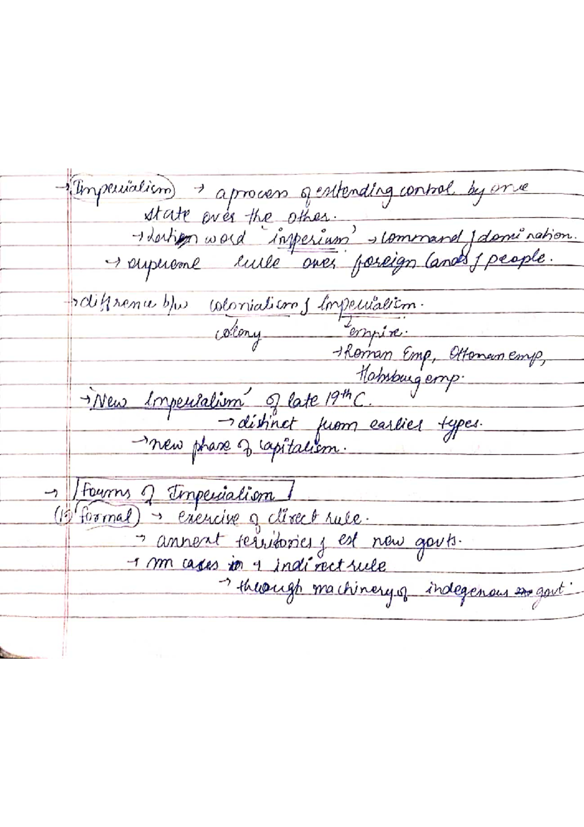 Imperialism notes - History hons - Studocu