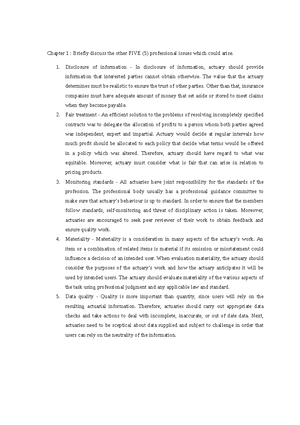 CASE Study 1 EXAMPLE - Introduction to Actuarial Science - UiTM - Studocu