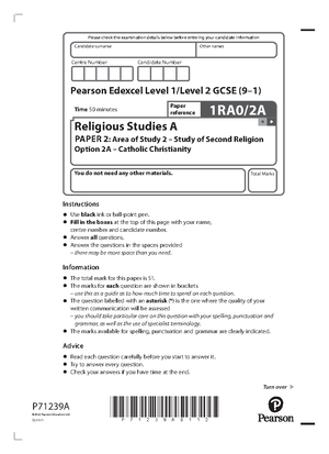 A Level NT Revision - Edexcel A Level RS New Testament Revision 1 ...