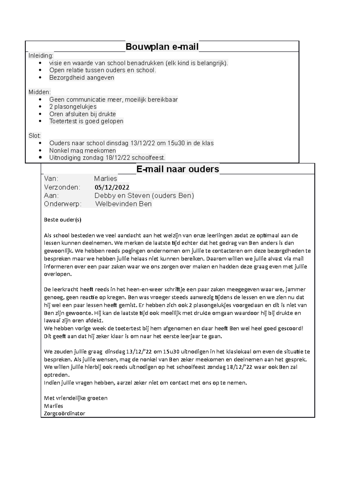 Opdracht 1 email cliëntensysteem - Bouwplan e-mail Inleiding: visie en ...