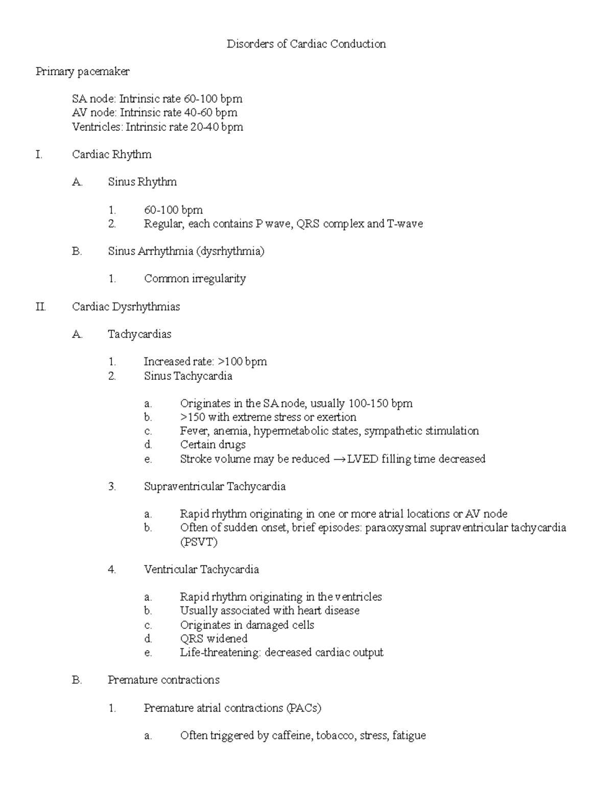 Cardiac Conduction Updated Disorders Of Cardiac Conduction Primary