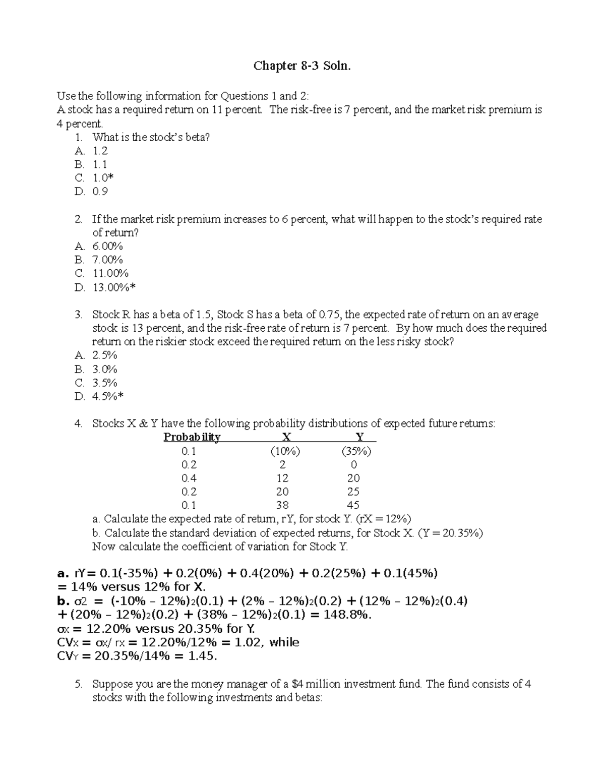 FIN 301 B Porter rachna Chapter 8-3 Soln - Chapter 8-3 Soln. Use the ...