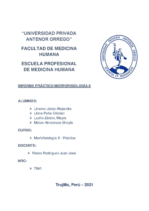 GUÍA DE Práctica DE Fisiología Morfofisiología II - UNIVERSIDAD PRIVADA ANTENOR ORREGO FACULTAD ...