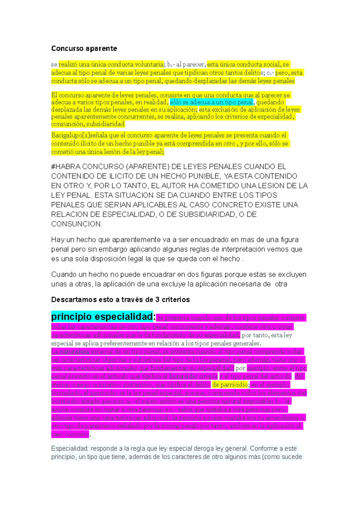 Concursoo - Lecture notes 12 - Concurso aparente se realizó una única ...