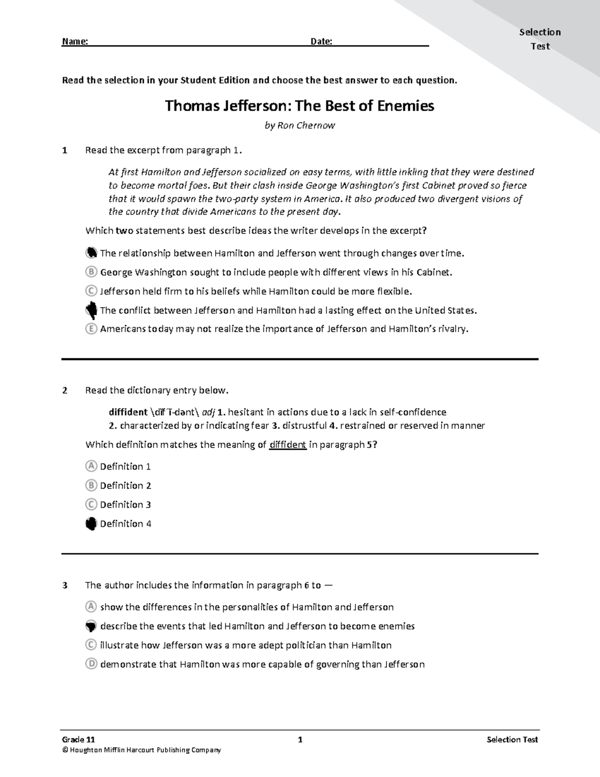 Kami Export - Braylon Bob - Thomas Jefferson Selection Test - Name ...