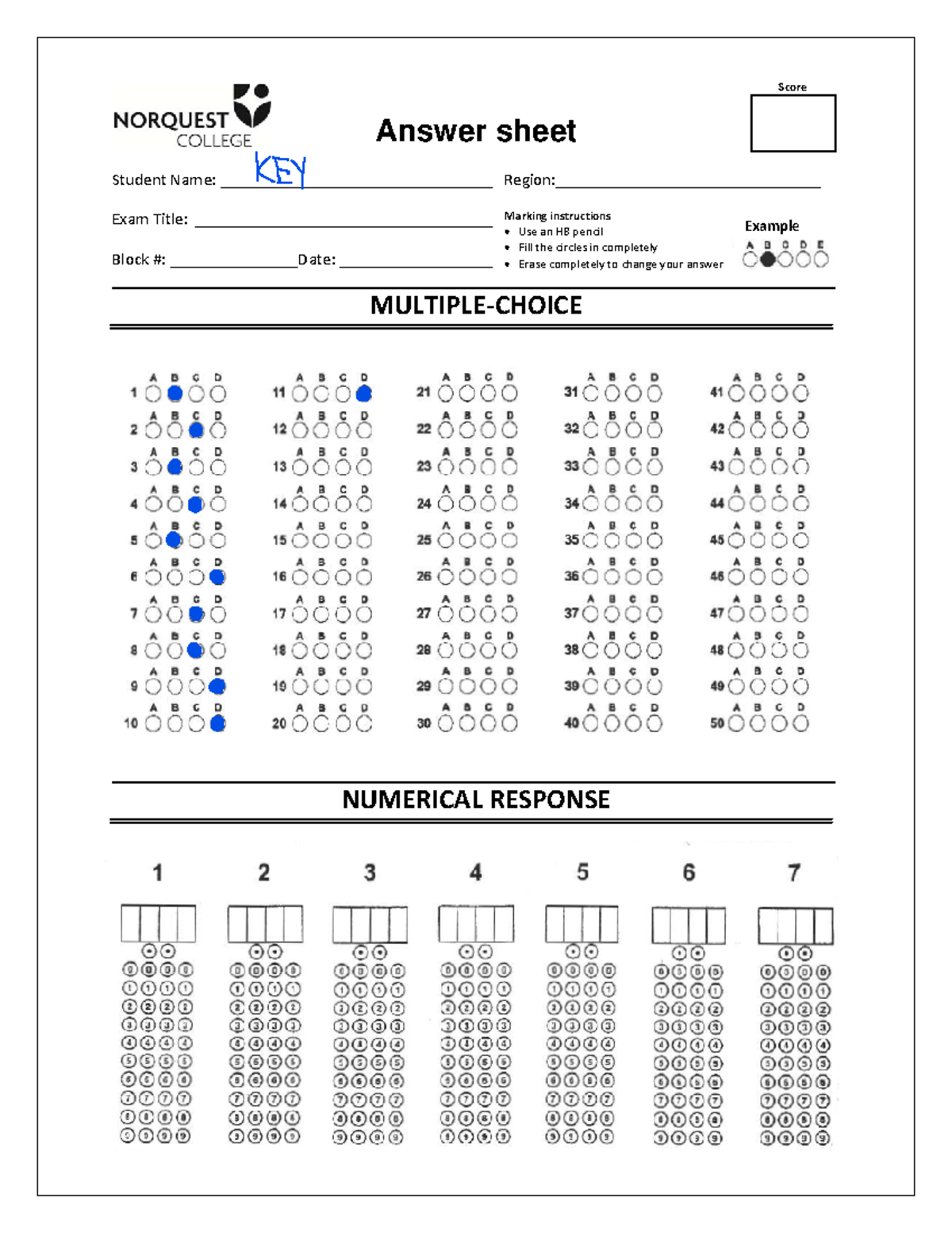 Unit 5 Assignment A KEY - Answer sheet Student Name ...
