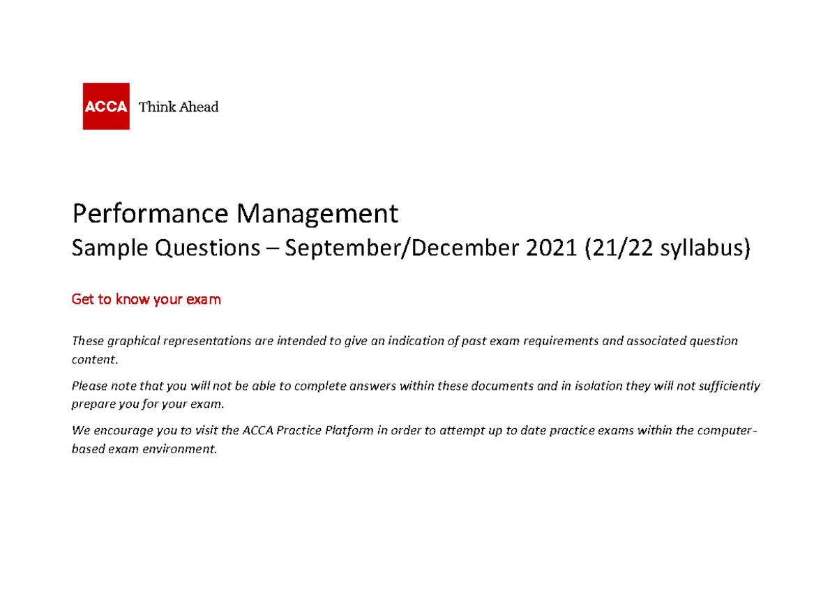 PM SD21 Qs - Acca - Performance Management Sample Questions – September ...