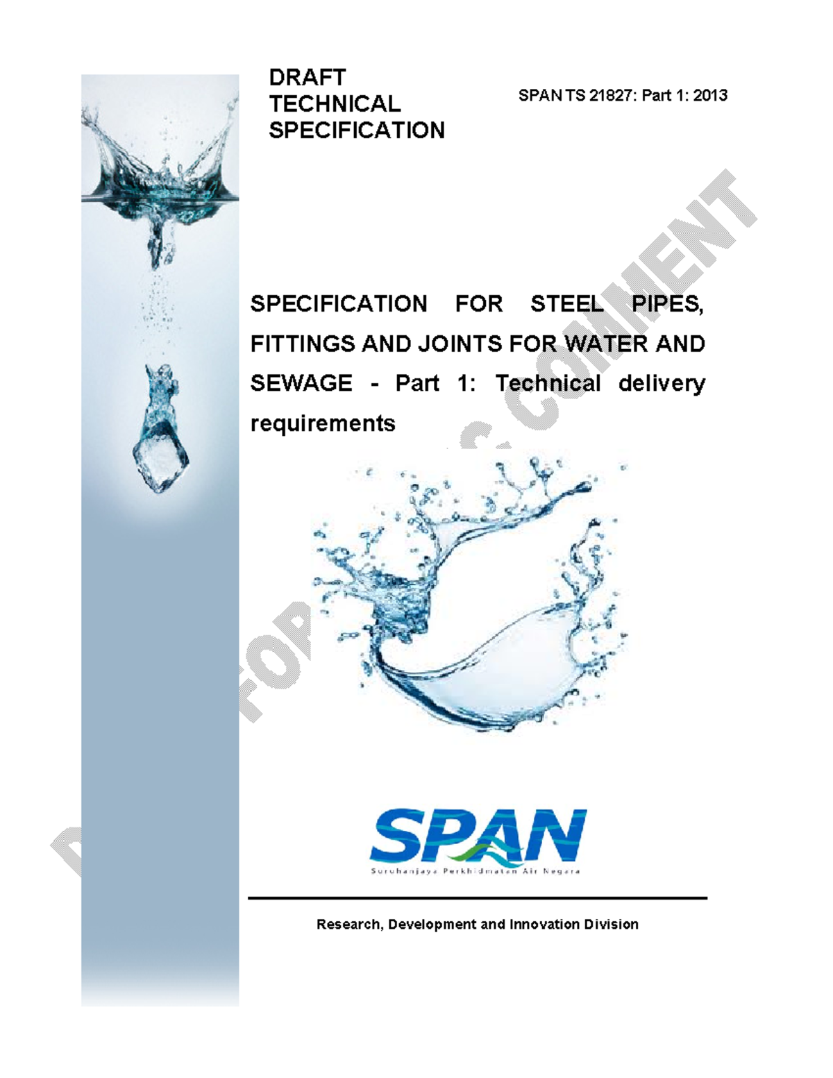 SPAN Specification for Steel Pipe Part 1 - SPECIFICATION FOR STEEL ...