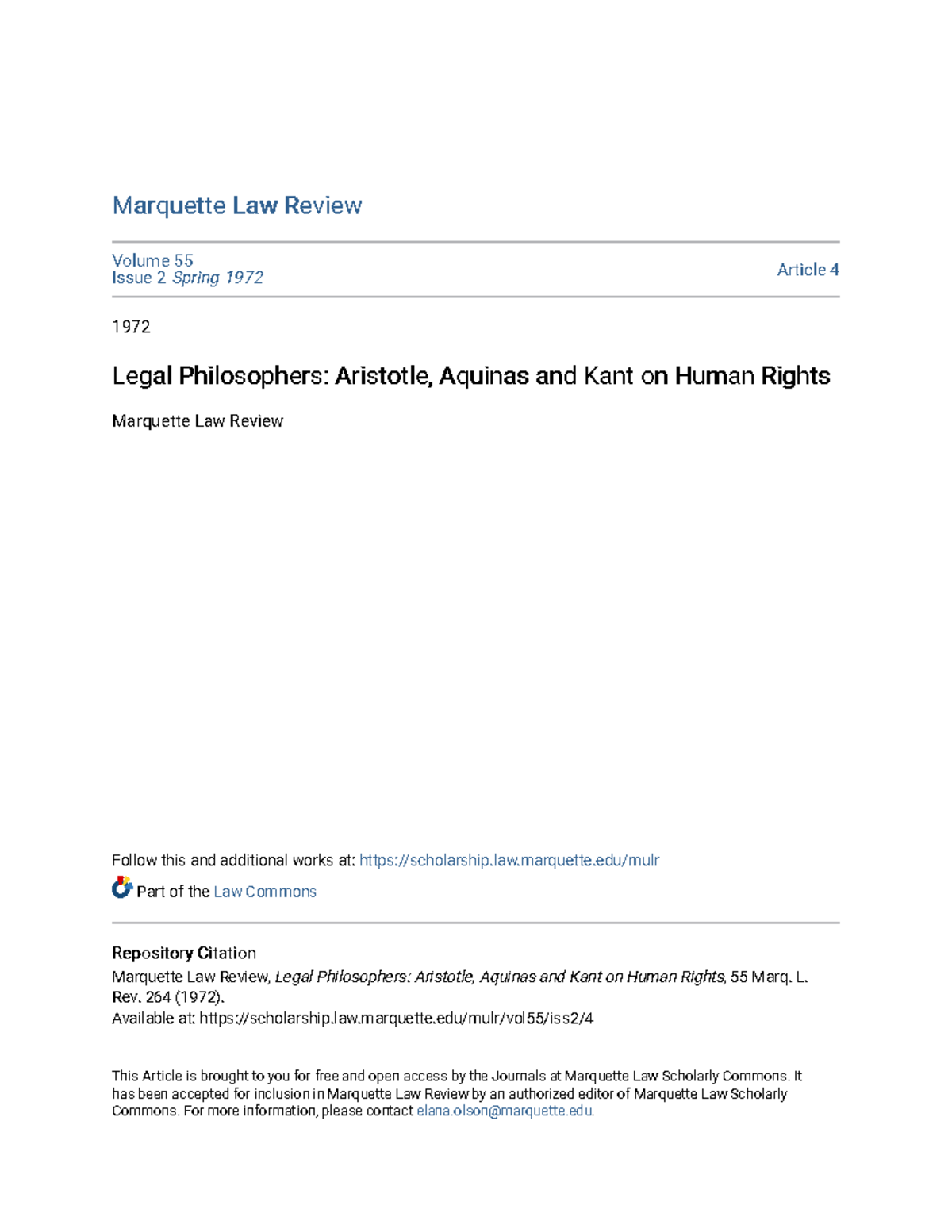 Legal Philosophers Aristotle Aquinas and Kant on Human Rights ...