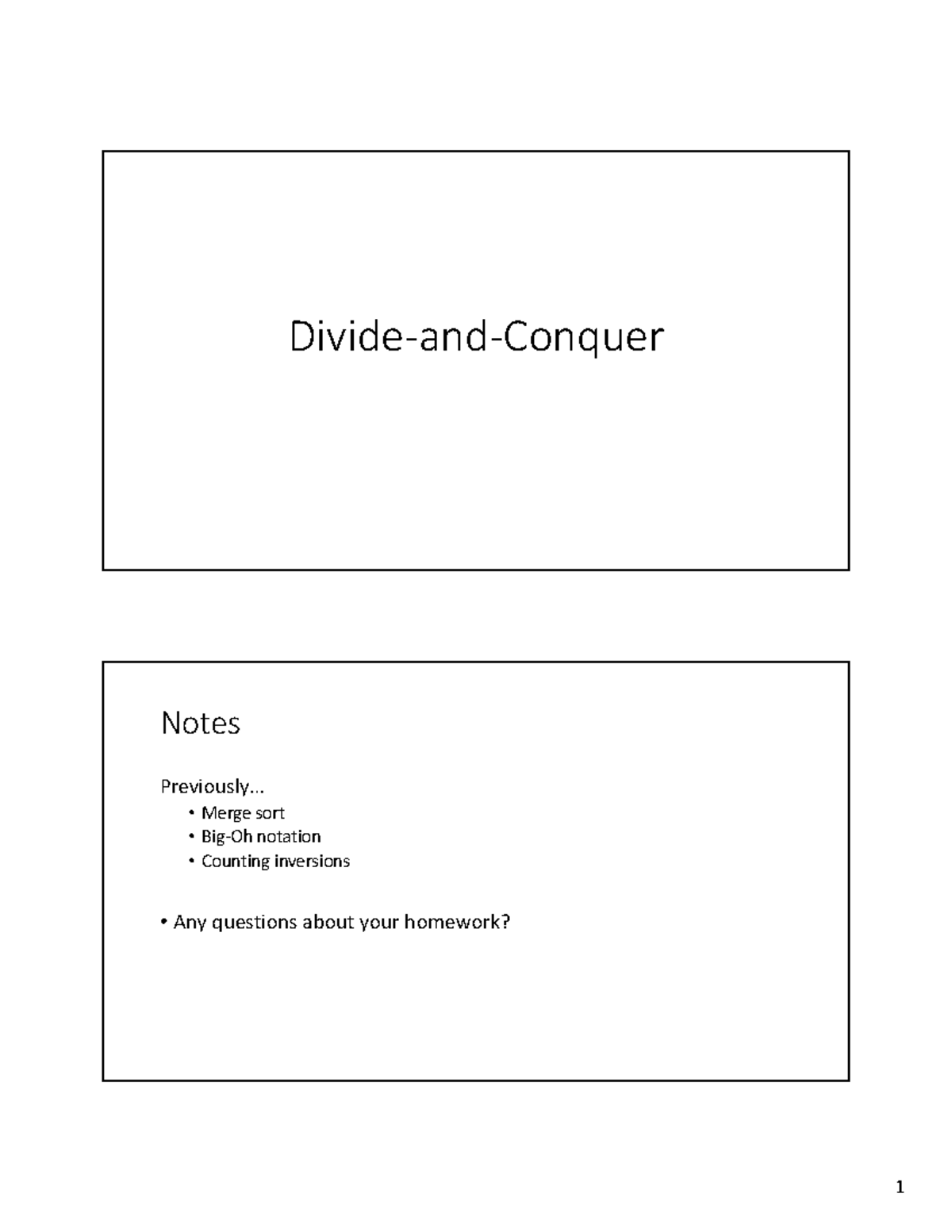 Closest-pair - Divide-and-Conquer - Divide-and-Conquer Notes Previously ...