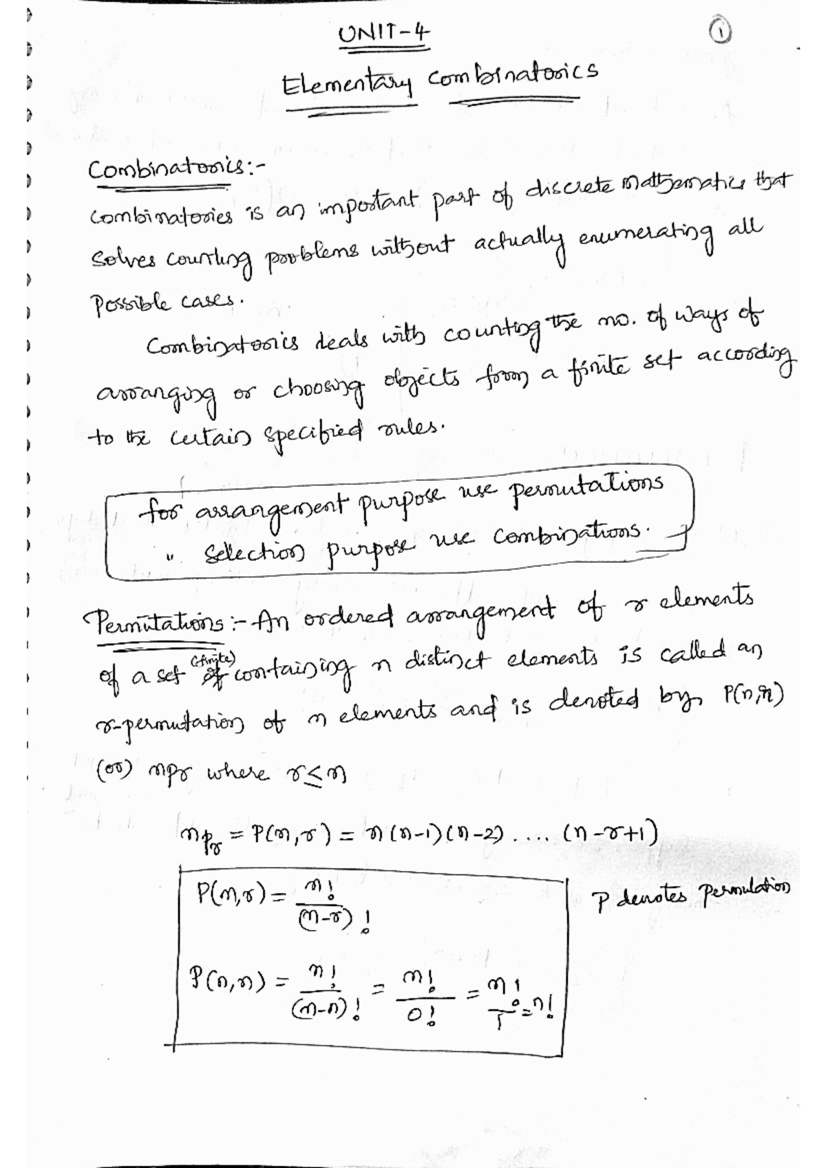 Dsgt Unit 4 Detailed Description On Combinations And Permutations