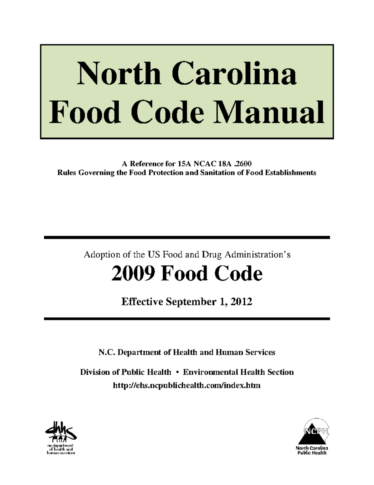 NC Food Code Manual 2009 Final - North Carolina Food Code Manual A ...
