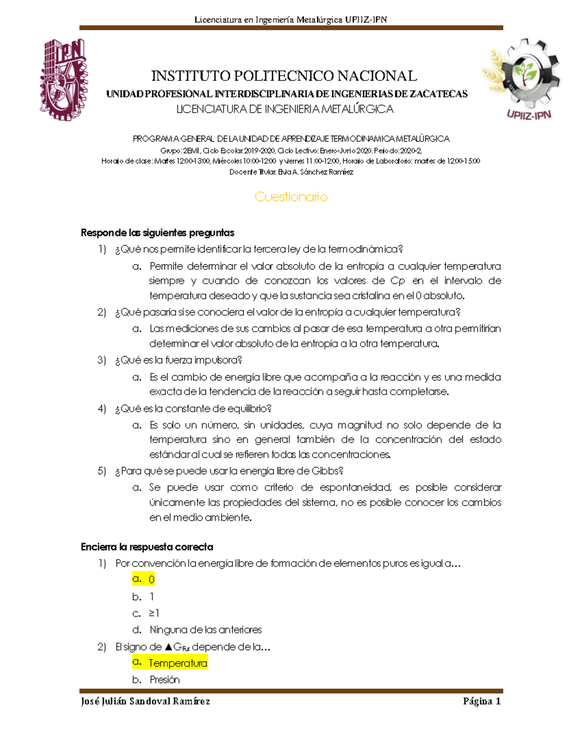 PARCIAL 1 17 Octubre 2020, preguntas y respuestas - Warning: TT: undefined function: 32 ...