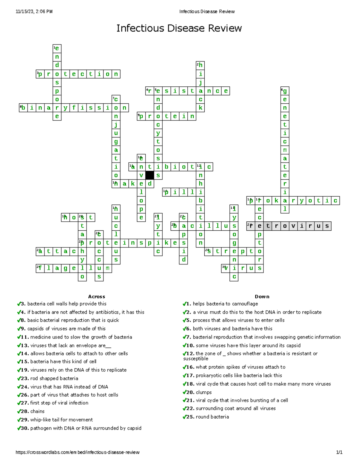 Infectious Disease Review - 11/15/23, 2:06 PM Infectious Disease Review ...