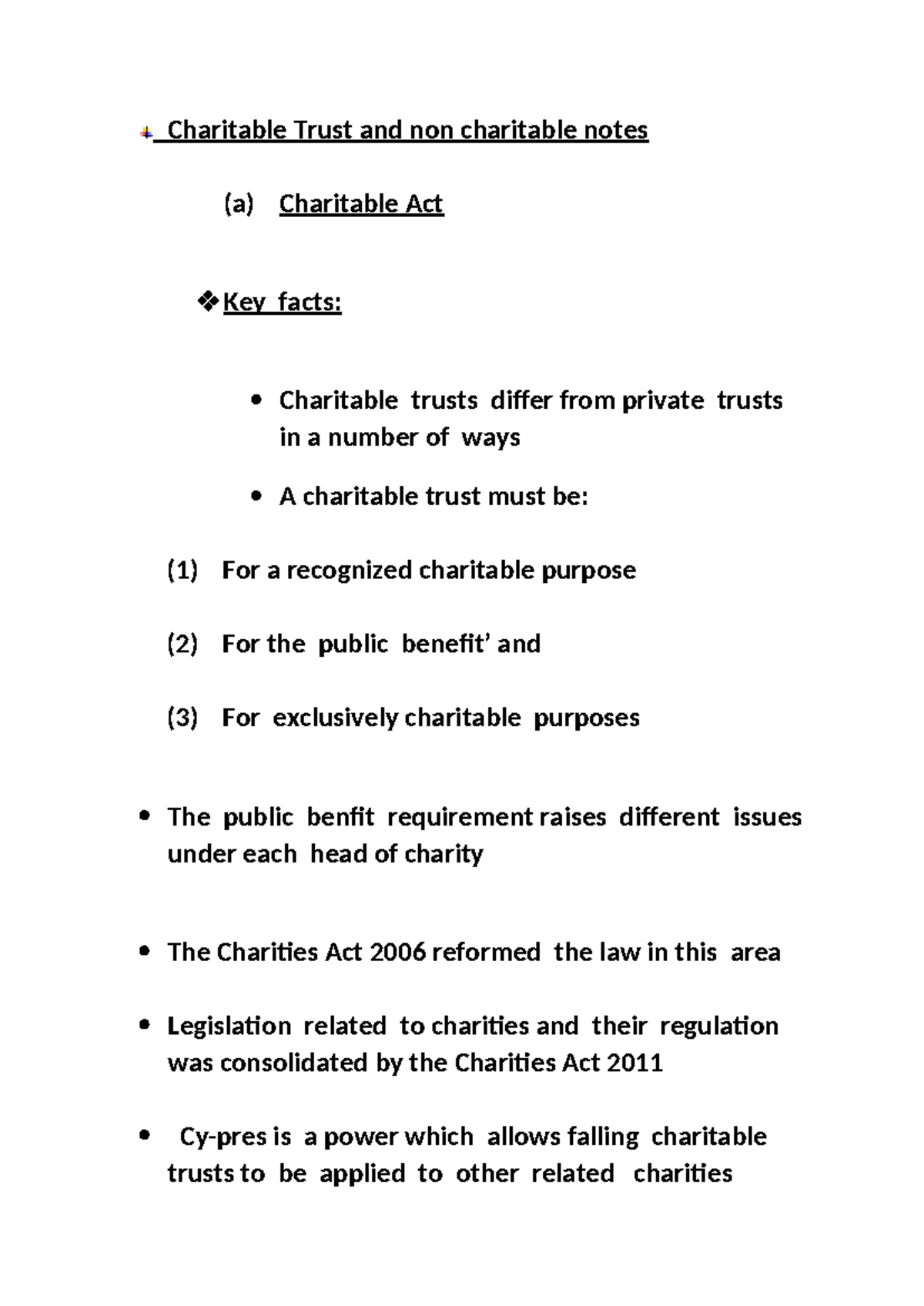 Charity notes - Charitable Trust and non charitable notes (a ...