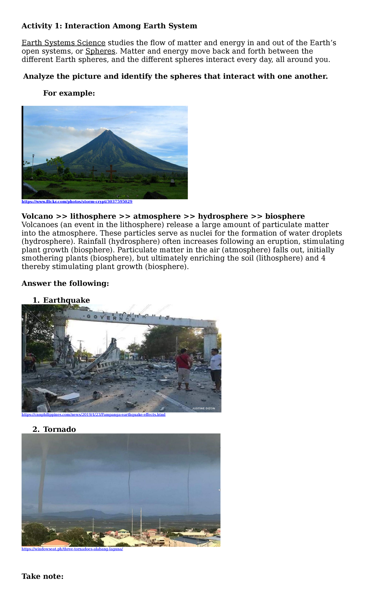 Activity 1-Sphere interaction - Activity 1: Interaction Among Earth ...