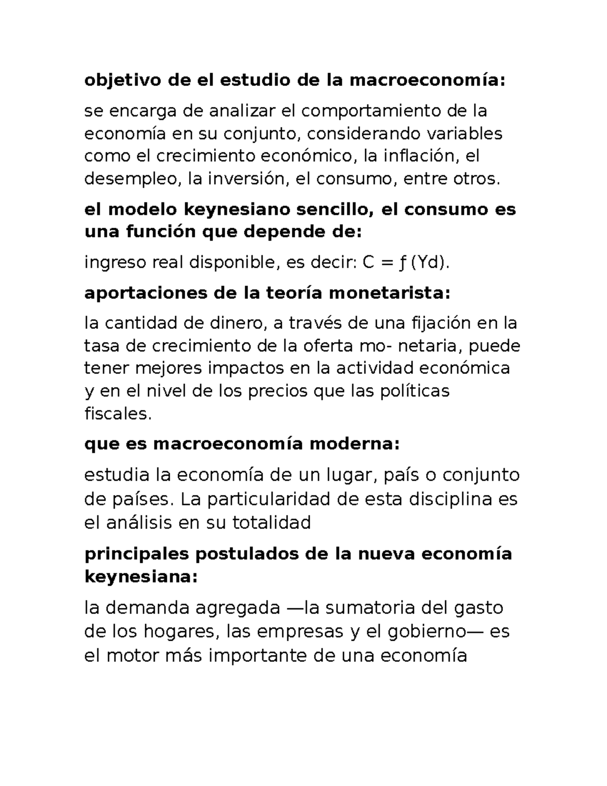 Laboratorio-macroeconomia - objetivo de el estudio de la macroeconomía: se encarga de analizar ...