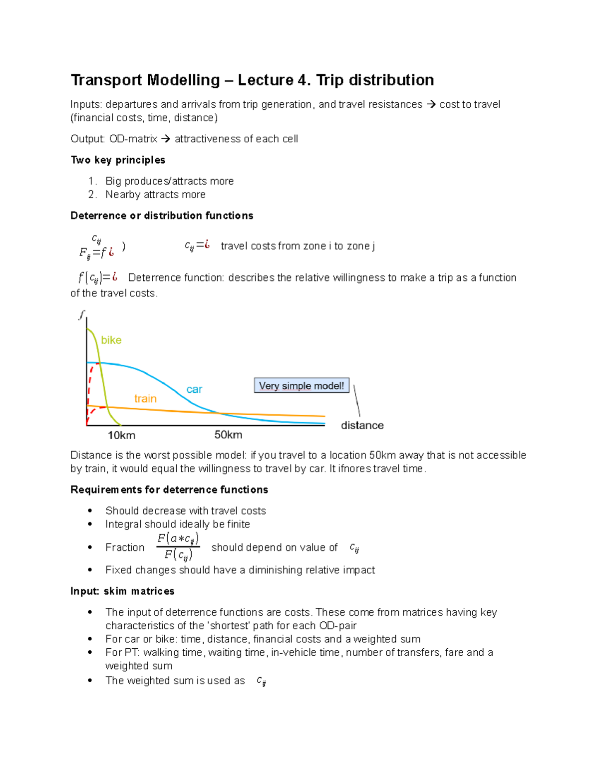 Lecture 04 Trip distribution Notes - Transport Modelling – Lecture 4 ...