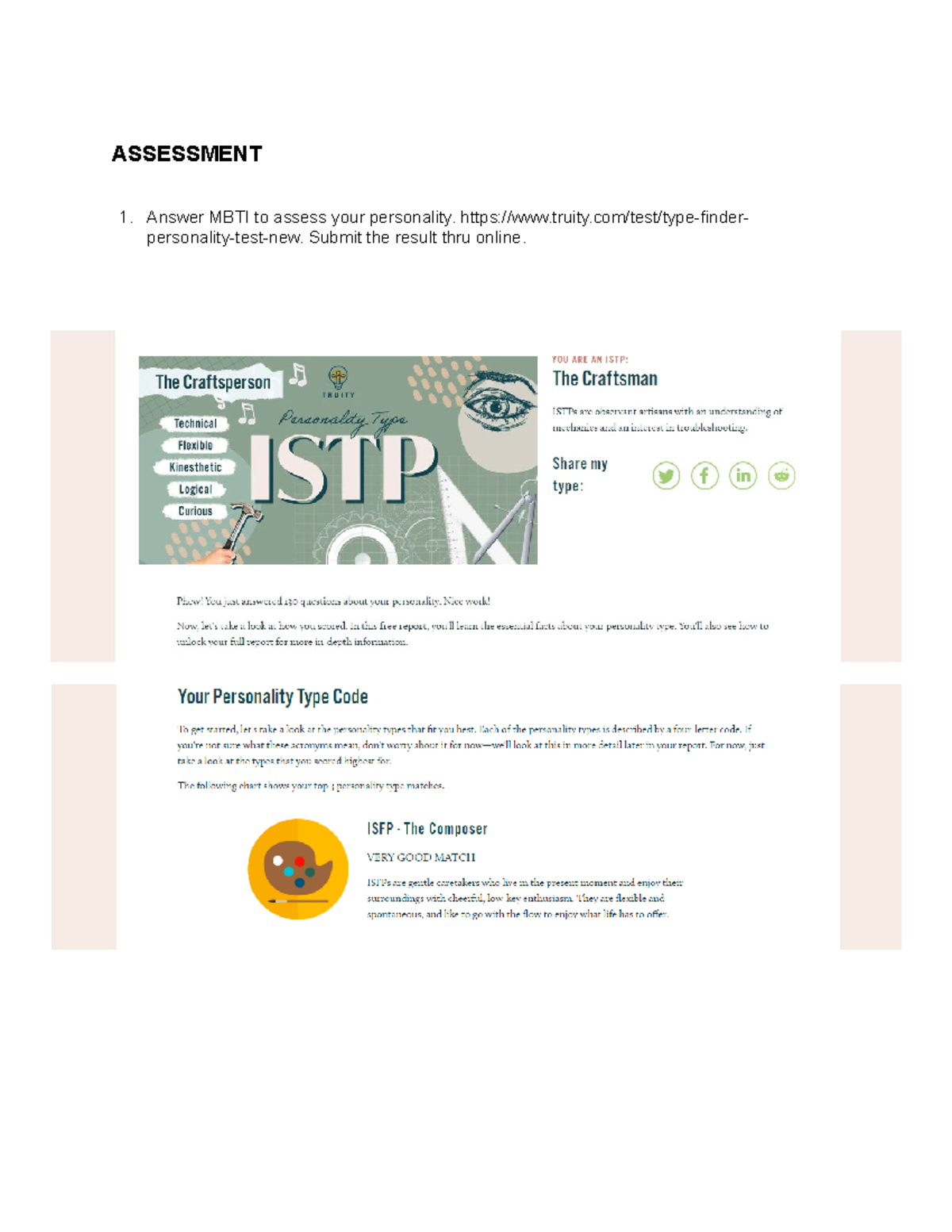 Doc3 - aaaa - ASSESSMENT Answer MBTI to assess your personality. truity ...