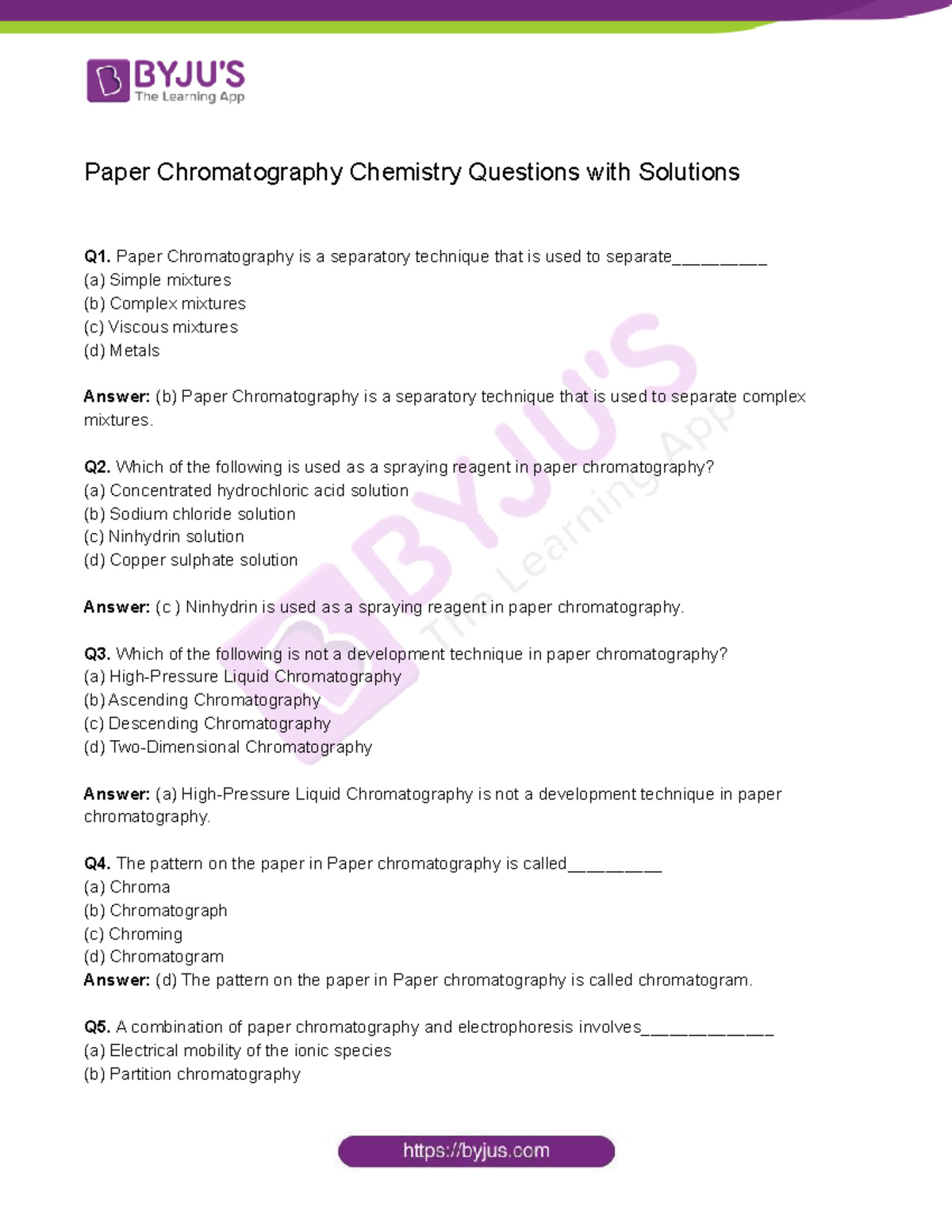 Paper-chromatography-questions - Paper Chromatography Chemistry ...