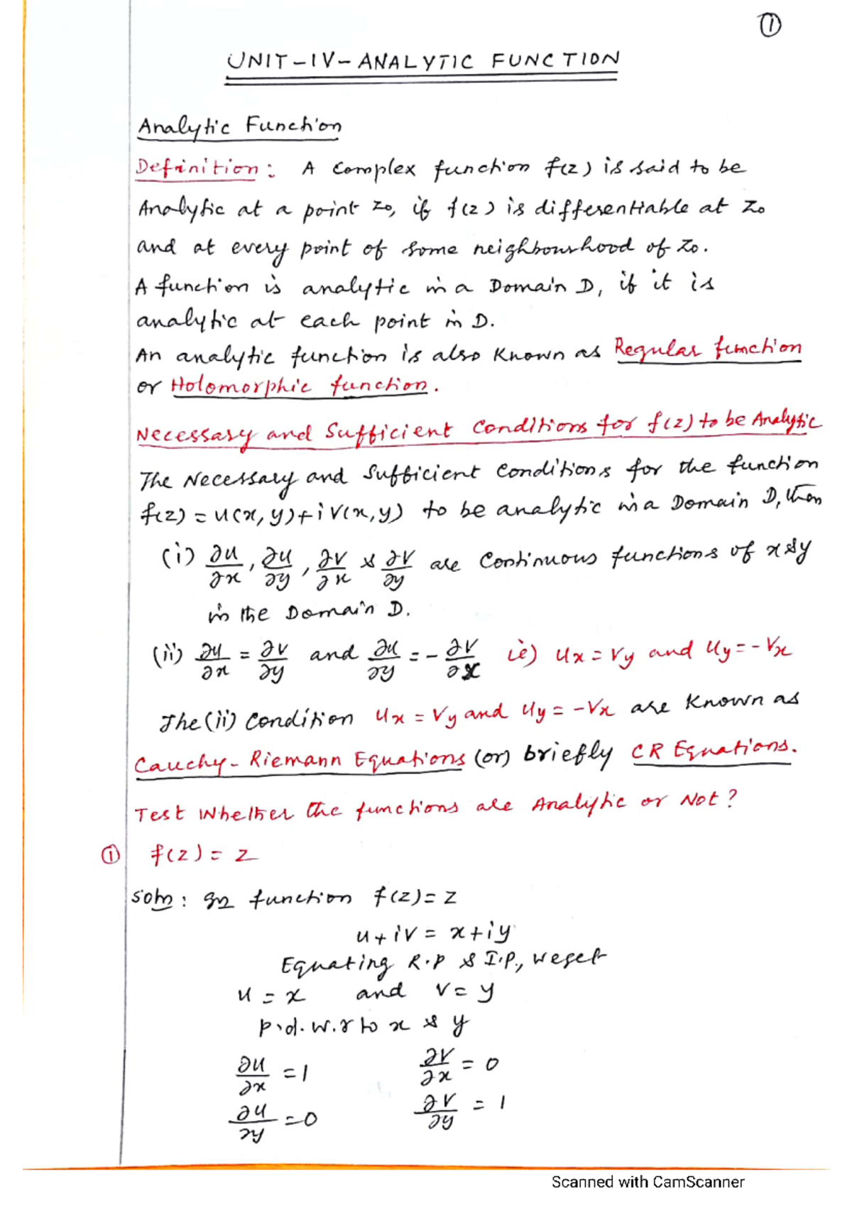 Unit IV Analytic Function - Advanced calculus and complex analysis ...