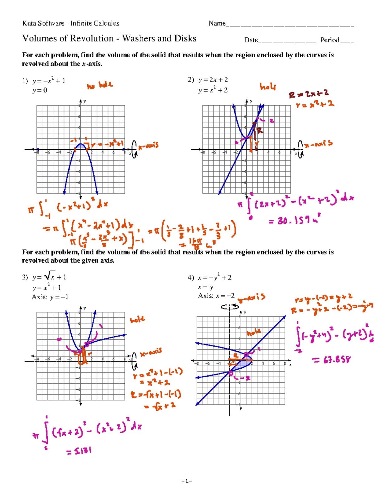 07 - Volume Washers and Disks - d 42 j 0 61 85 M bK 0 u 6 t gat rS X o ...