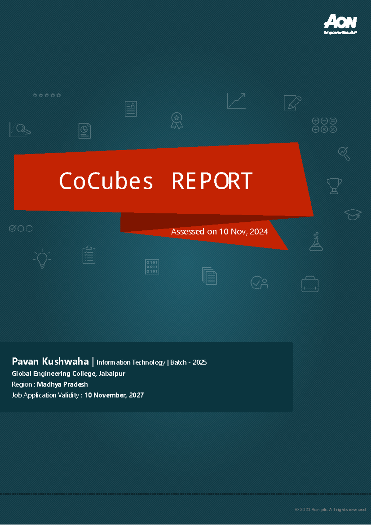 Pre assess report 4183161 - CoCubes REPORT Assessed on 10 Nov, 2024 Pavan Kushwaha | Information ...