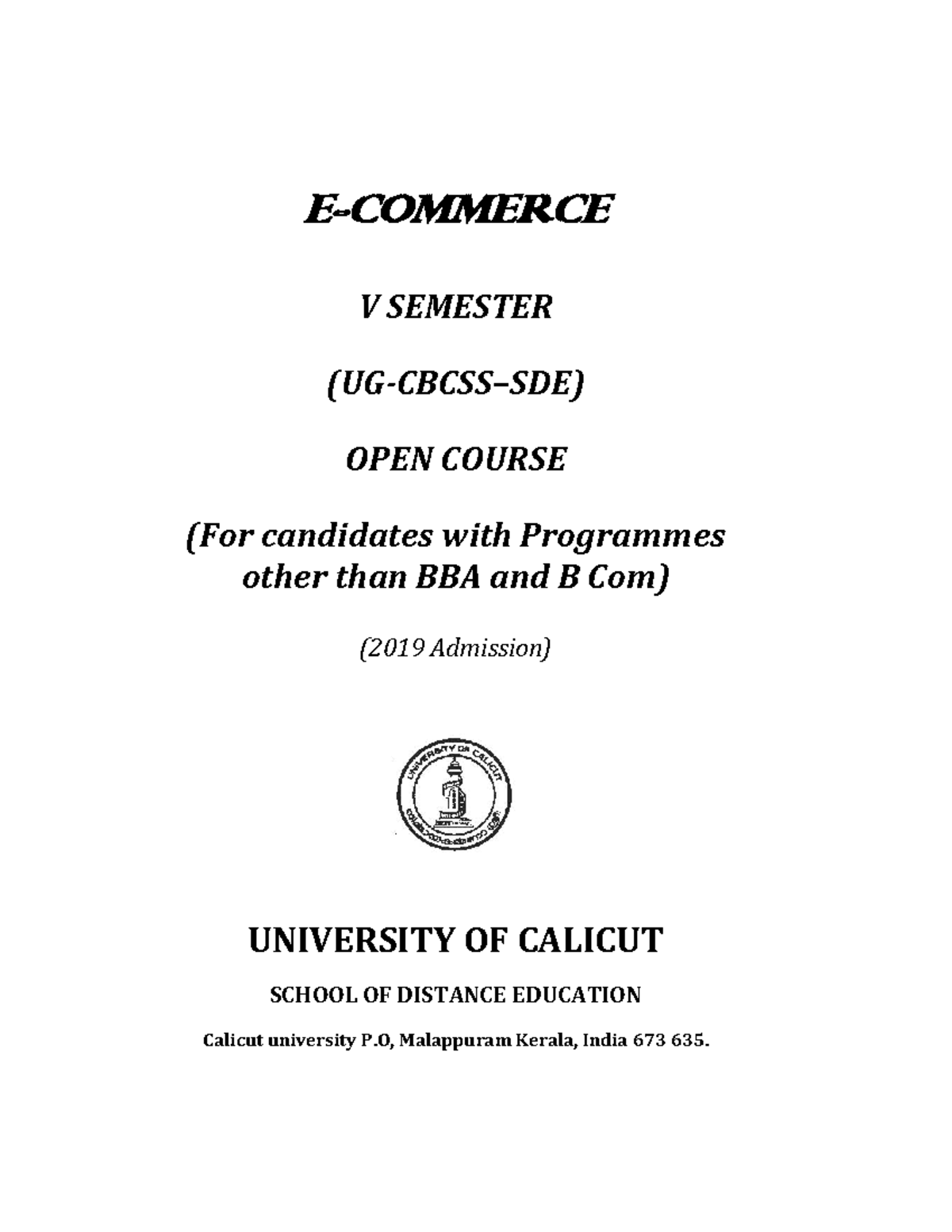E-Commerce - E commerce open course - E-COMMERCE other than BBA and B ...