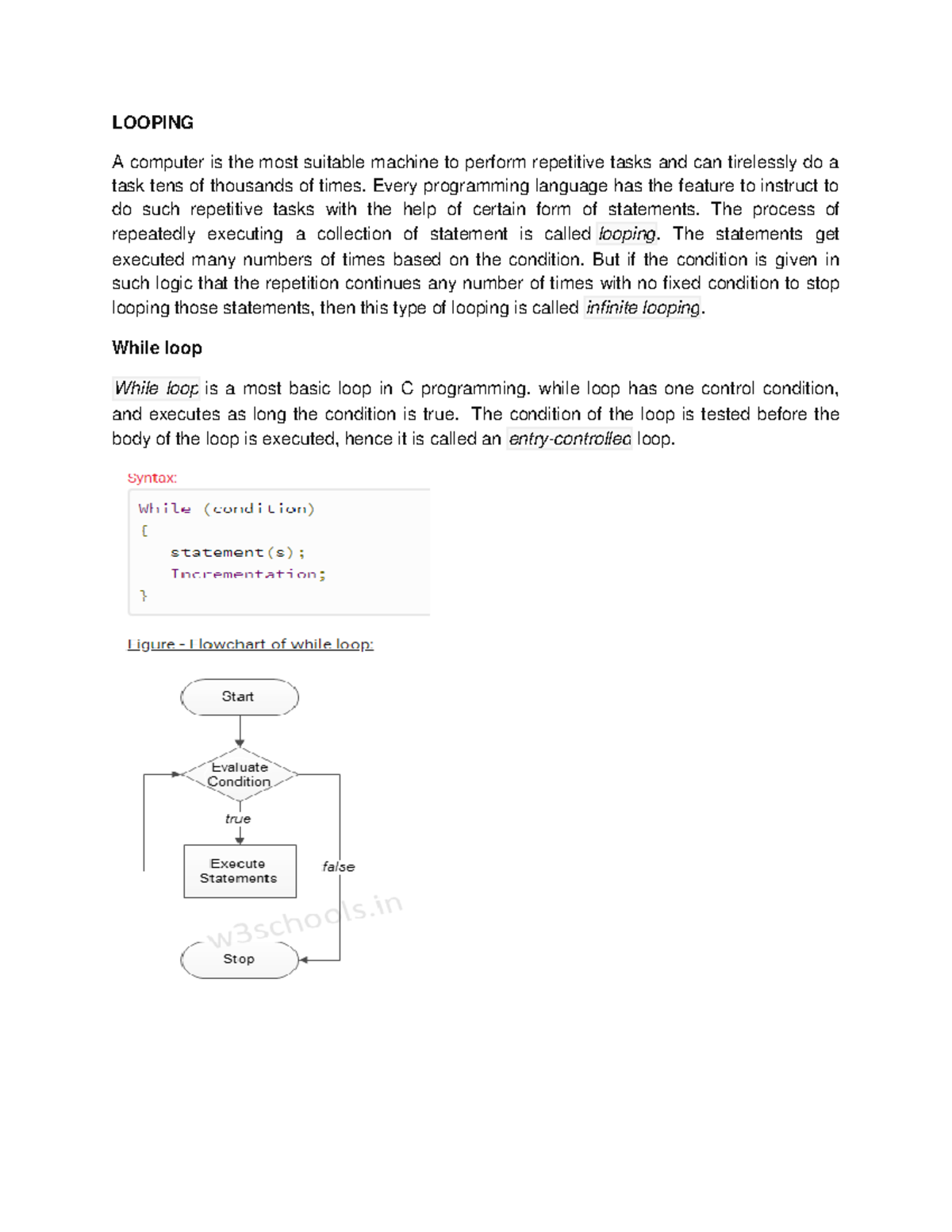 DOC-20230608-WA0011 - Introduction to C++ - LOOPING A computer is the most suitable machine to ...
