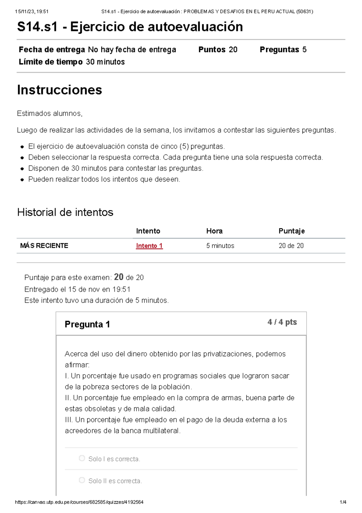 S14.s1 - Ejercicio de autoevaluación Problemas Y Desafios EN EL PERU Actual (50631) - S14 ...