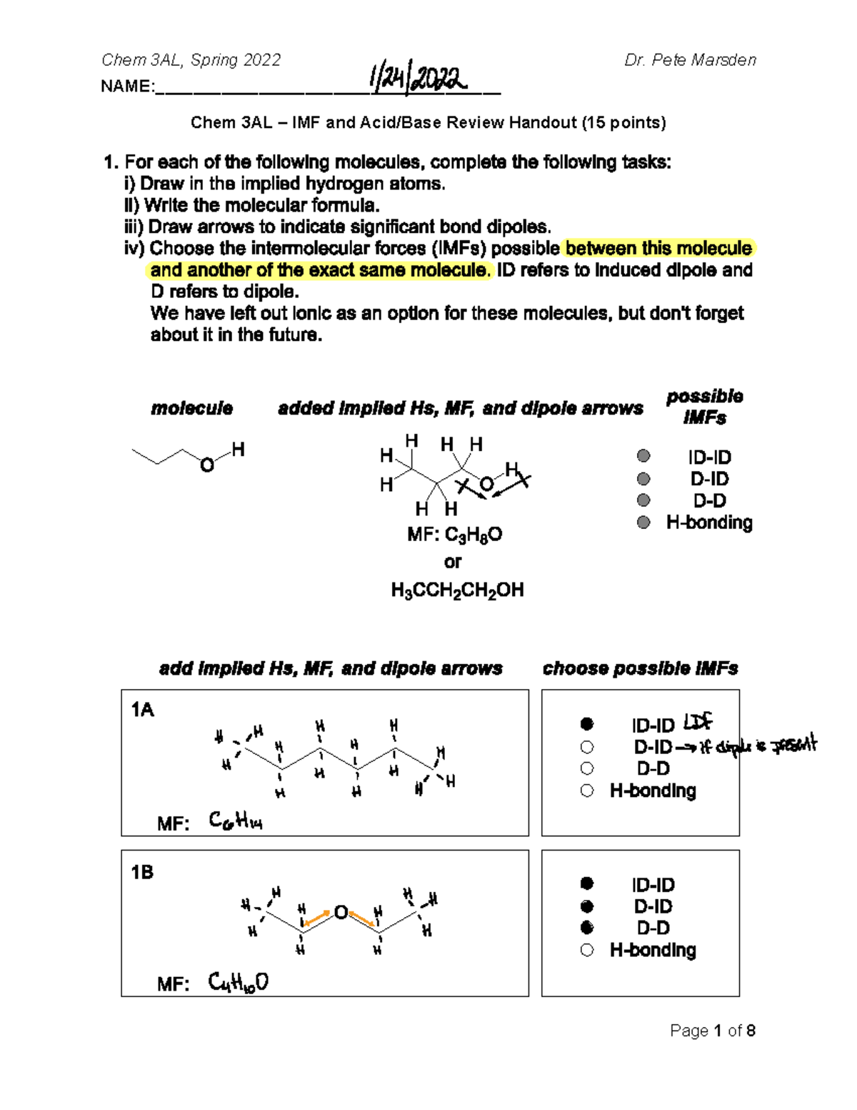 A. Bonding Worksheet - NAME:_____________________________________Chem ...