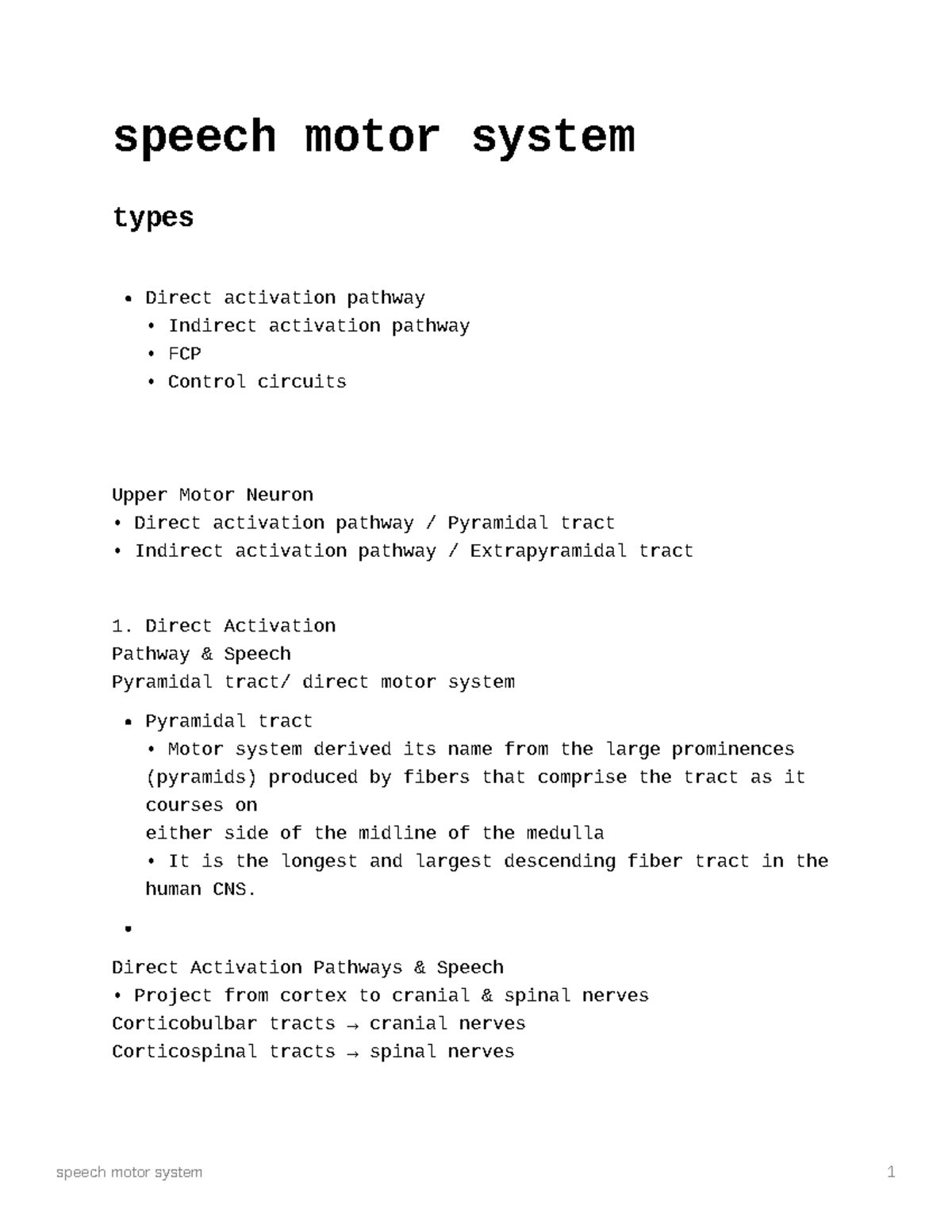 Speech motor system - speech motor system types Direct activation ...