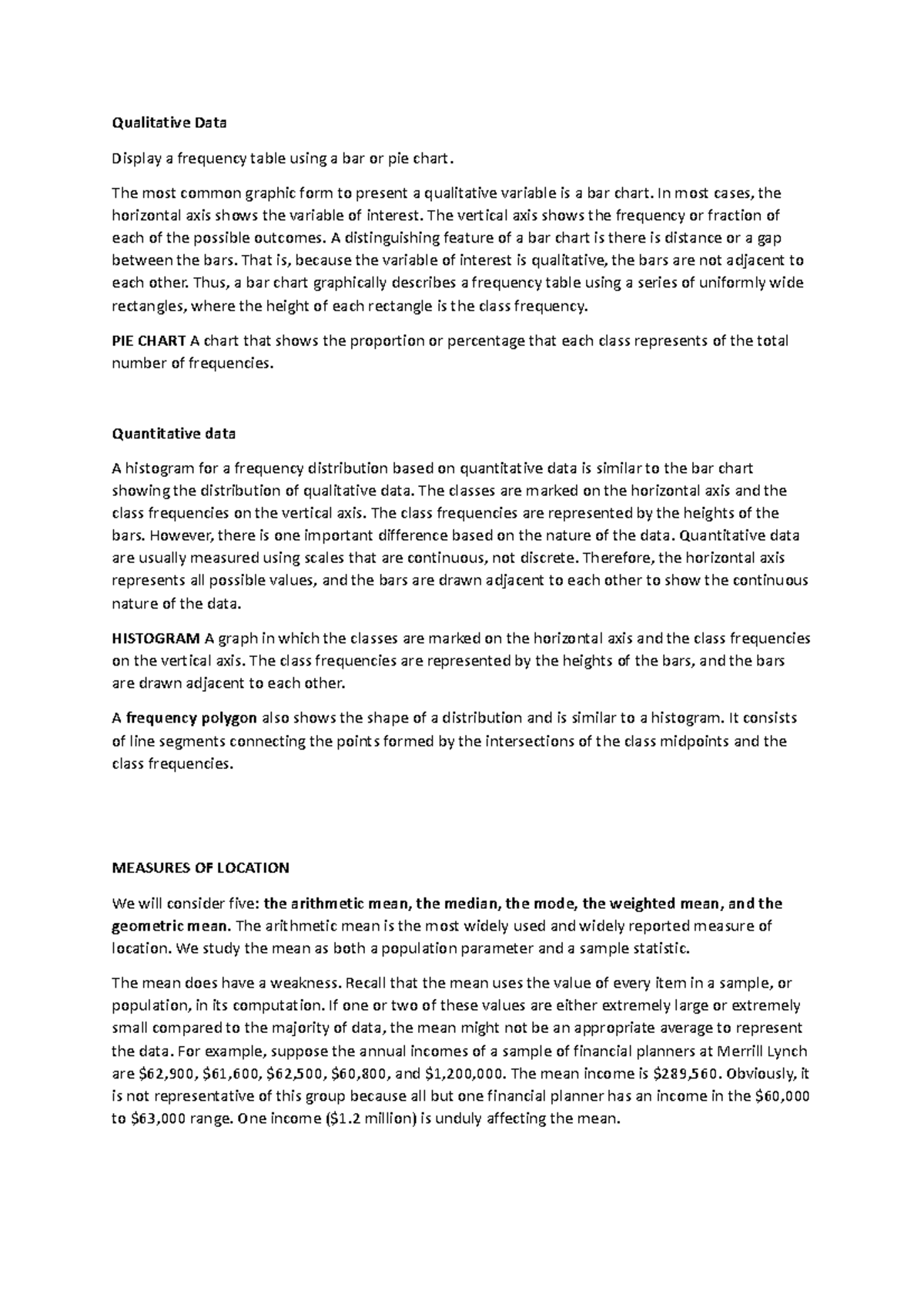 Chapter 1 Descriptive - NOTES FOR CHAP 1 DESCIPTIVE IN WORD FORM ...