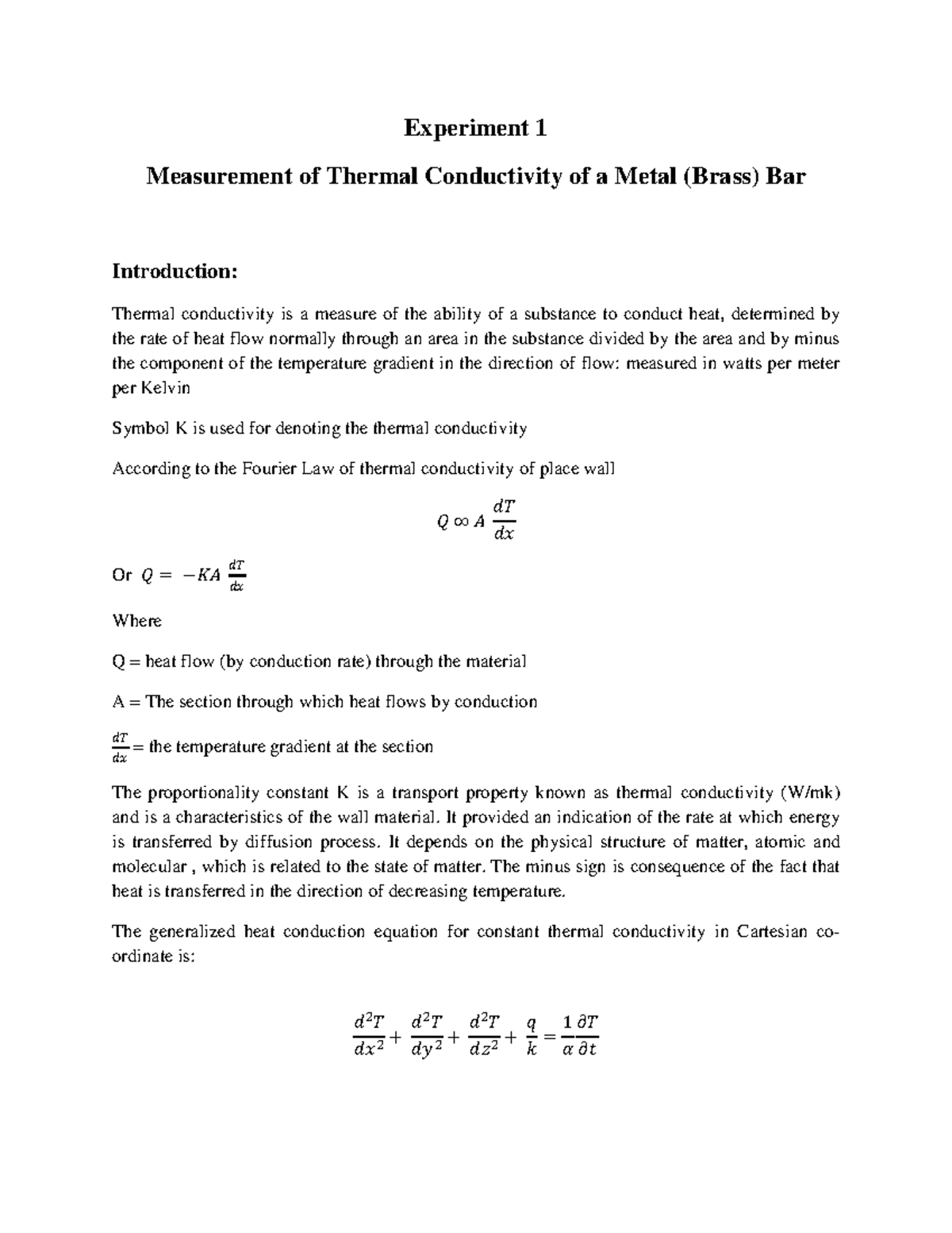 Me me 3206 - Practical Lab materials - Experiment 1 Measurement of ...