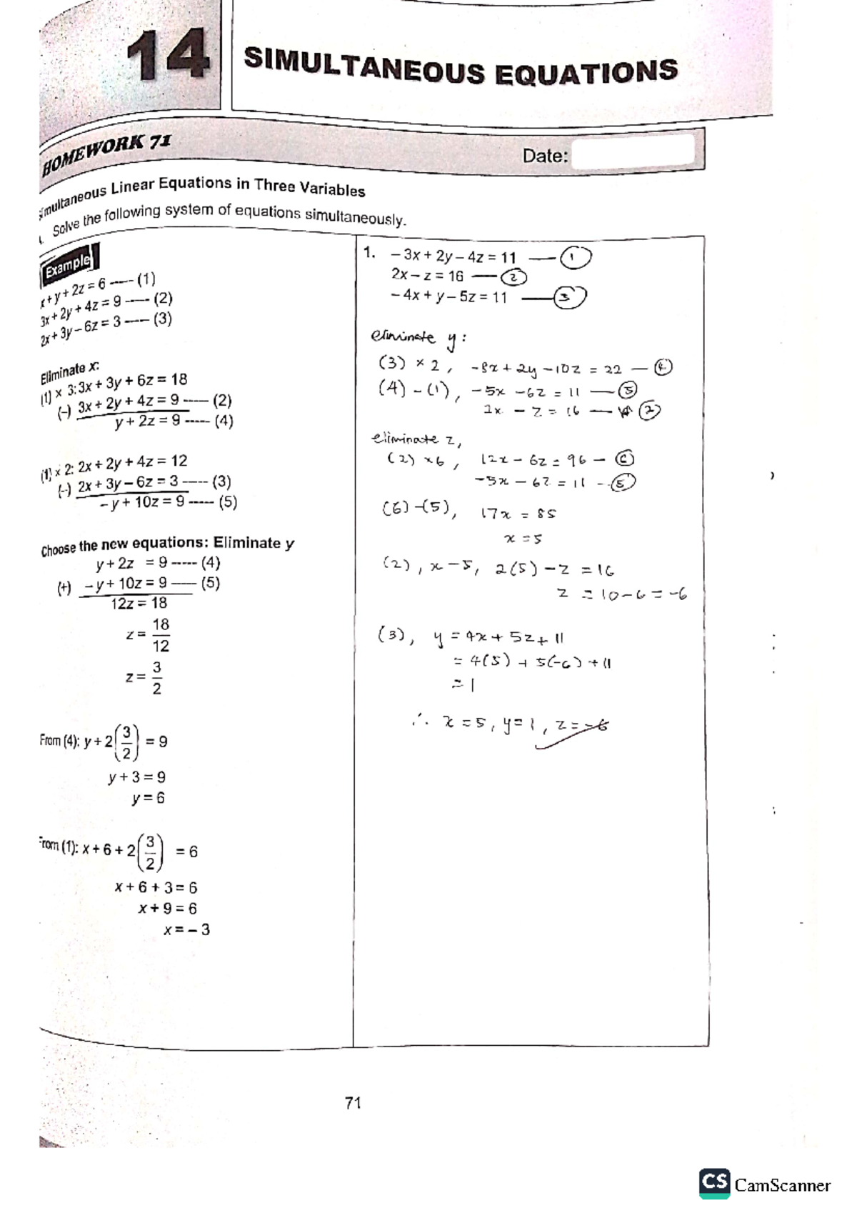 Simultaneously equation - Algebra II - CamScanner CamScanner - Studocu