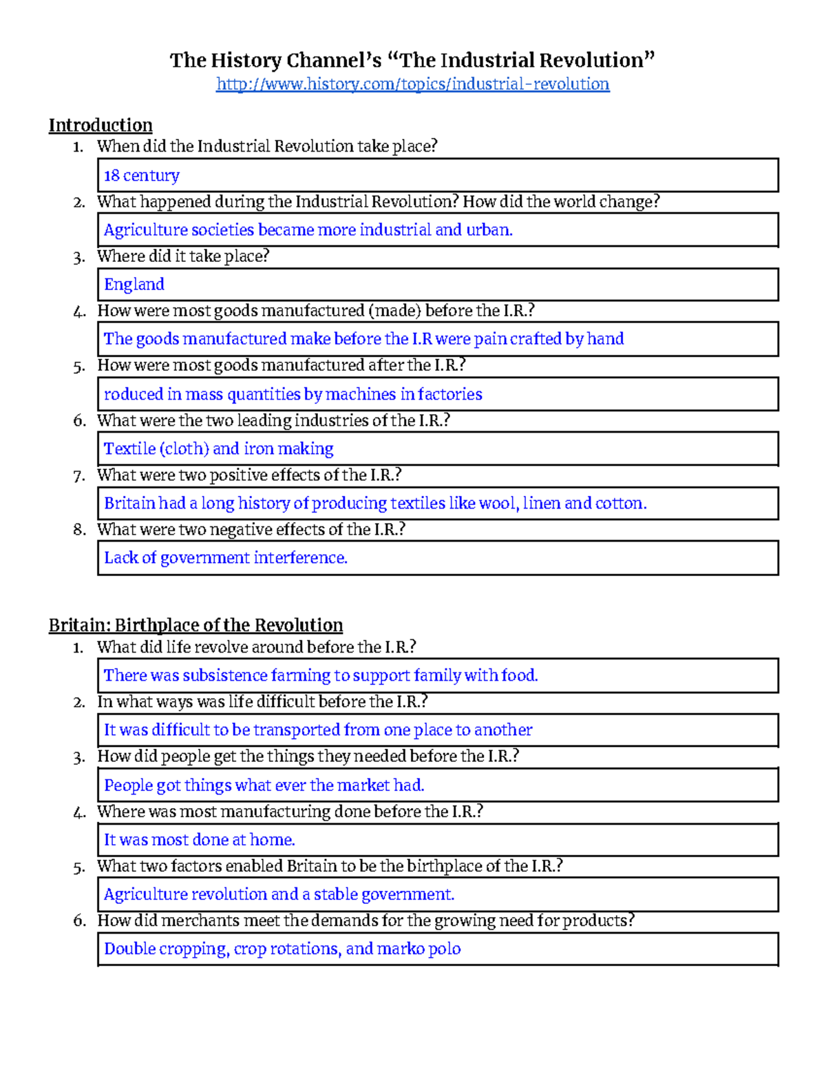 The History Channel’s “The Industrial Revolution” - The History Channel ...