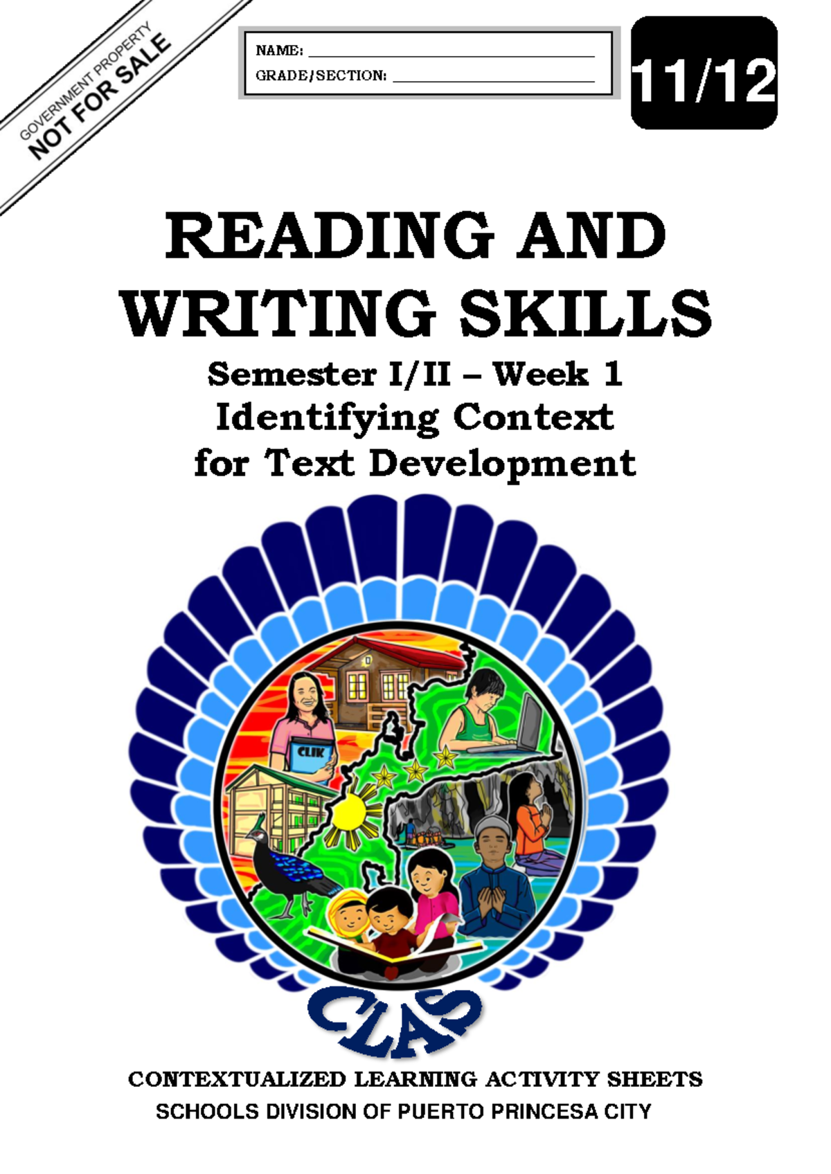 CORE 11&12 sem I&II Reading and Writing Skills CLAS1 Identifying ...