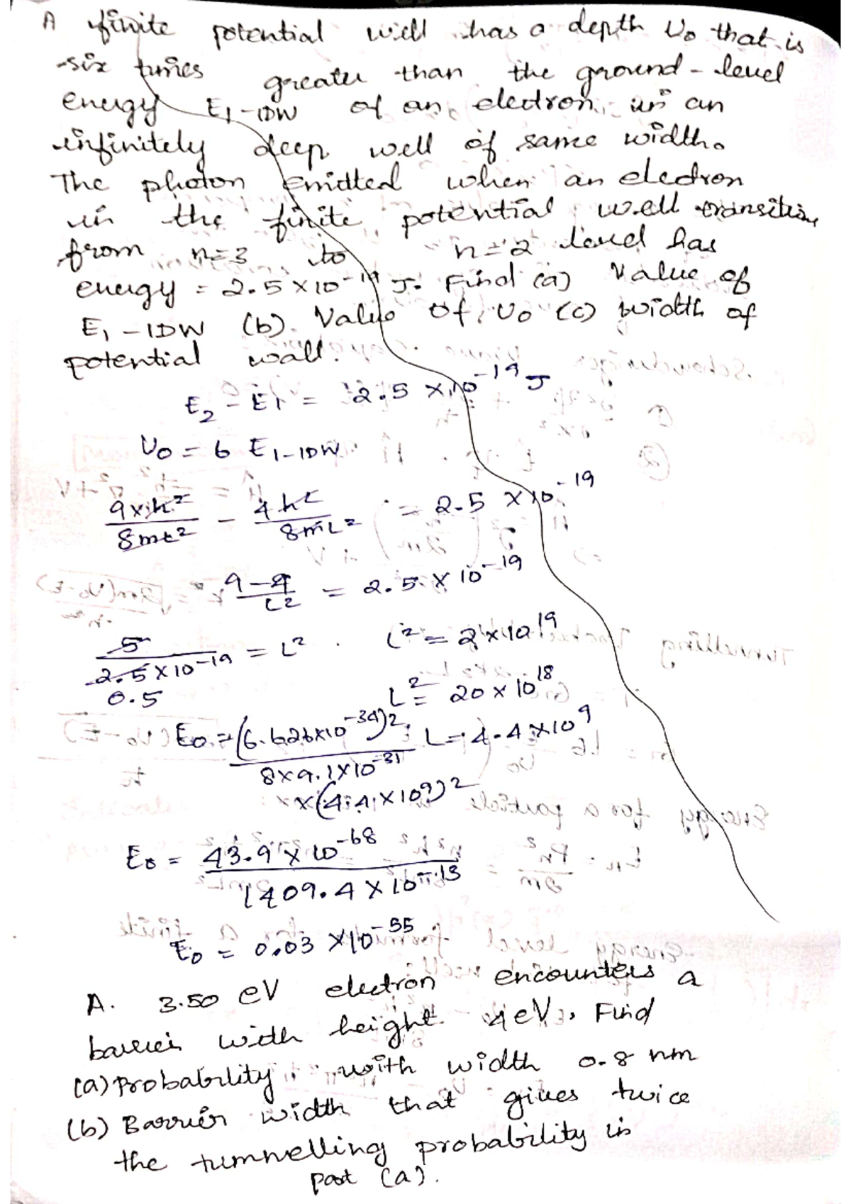 Lasers and propagation of Emw - A finite potential well has a depth No ...