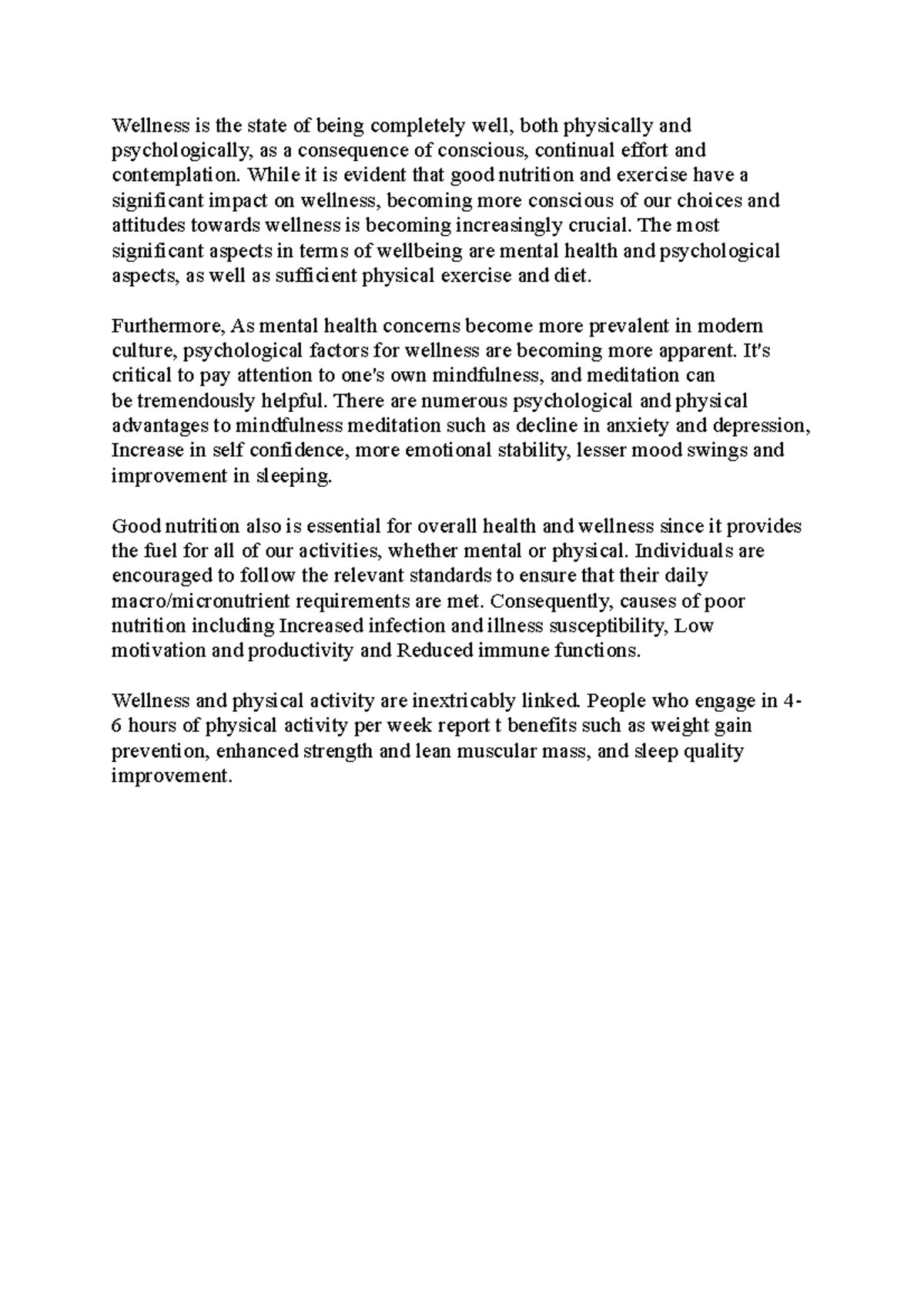 Wellness disscusion - Wellness is the state of being completely well ...